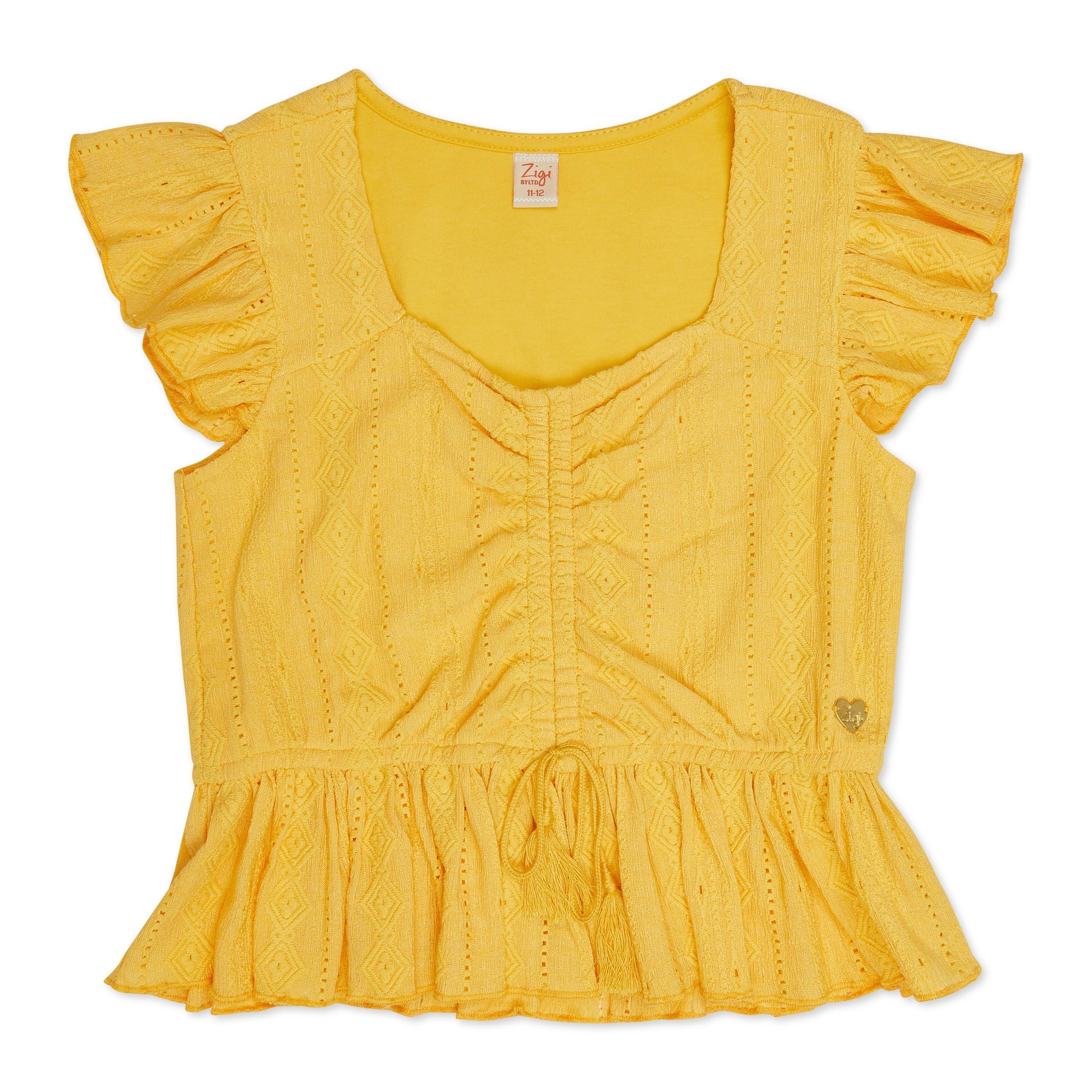 Girls Yellow Peplum Top (3190650) | LTD Kids