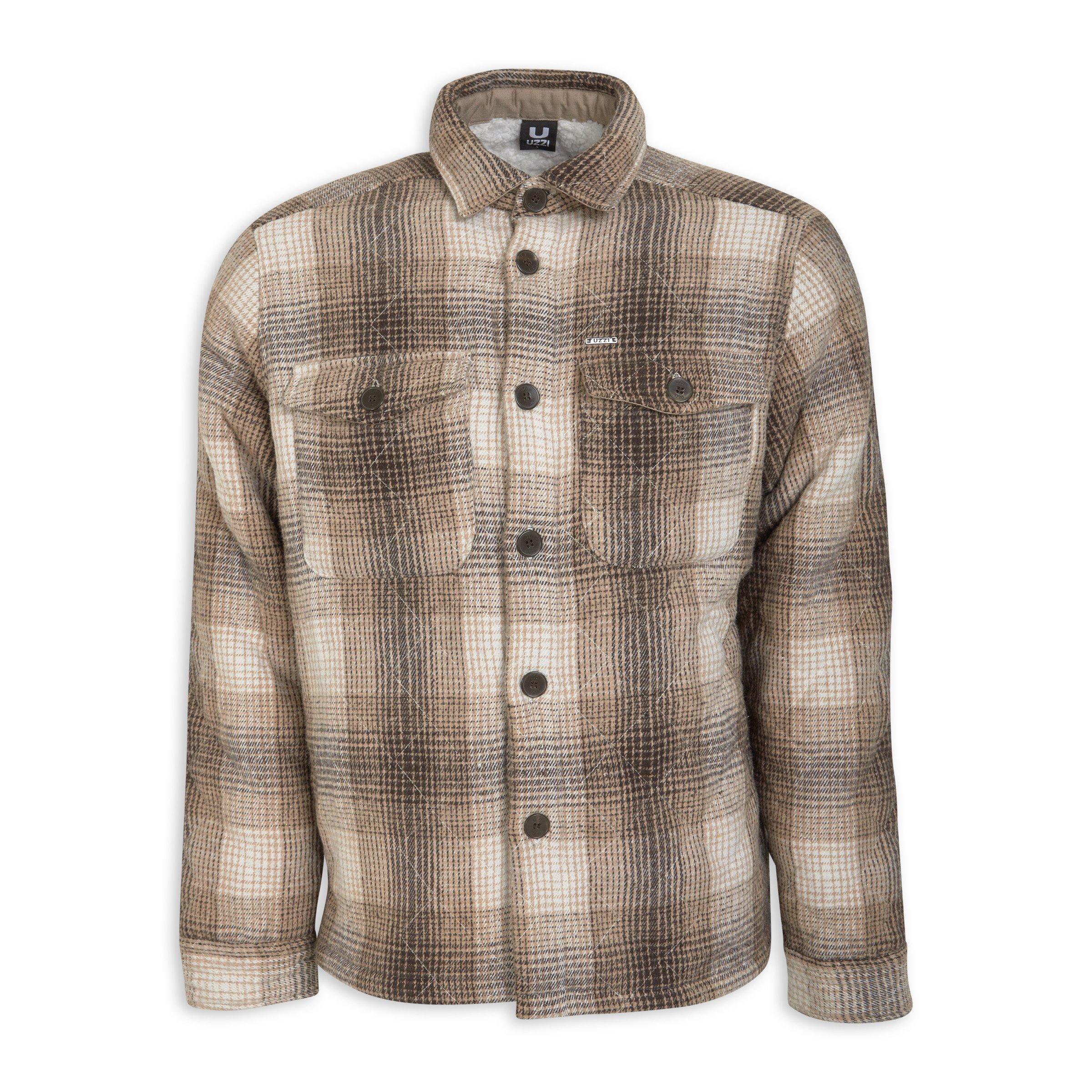 Beige Check Shacket (3190655) | UZZI