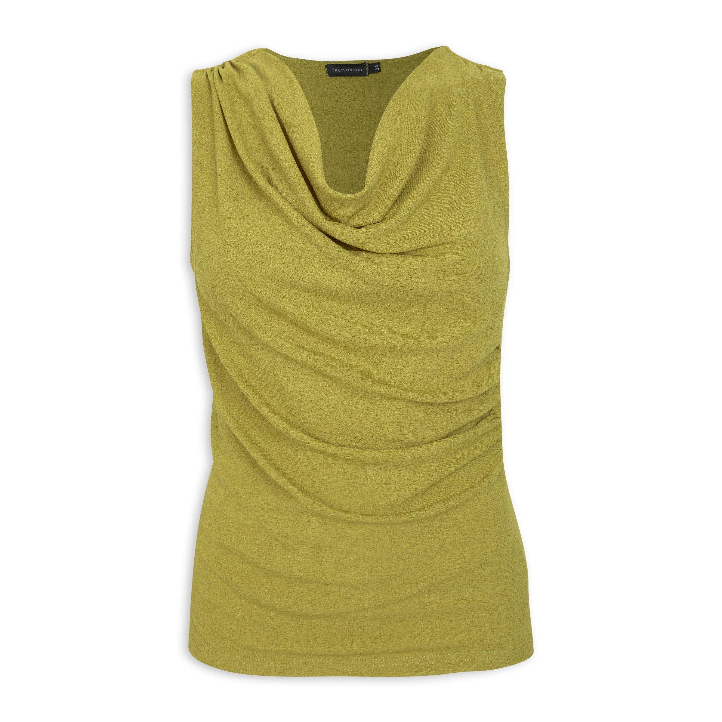 Chartreuse Draped Knit Top (3190658) | Truworths