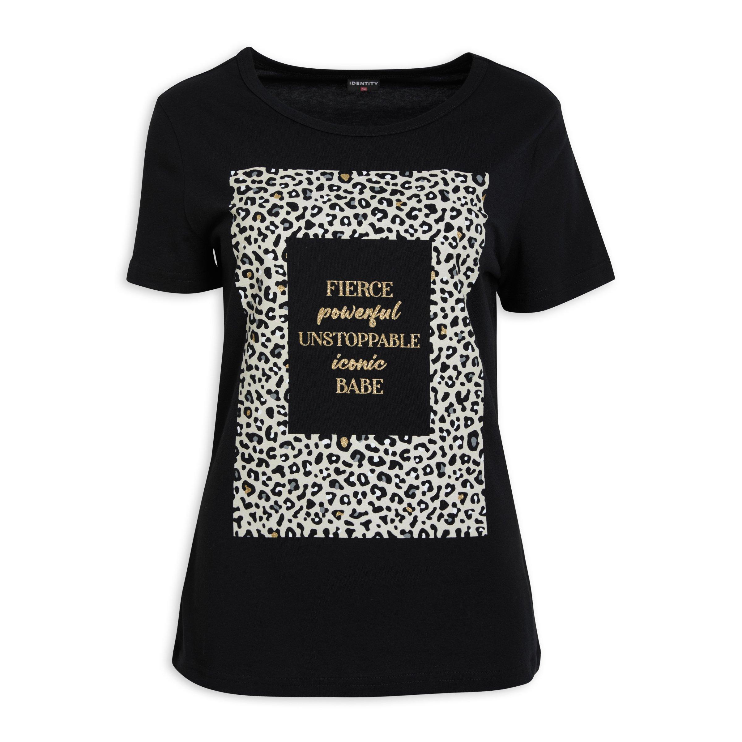 Black Animal Print T-shirt (3191164) | Identity