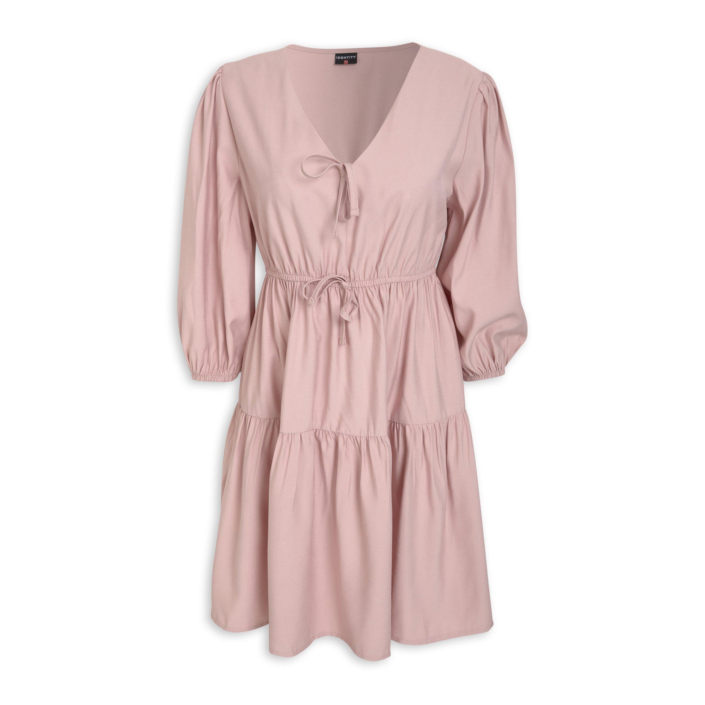 Pink Tiered Fit and Flare Dress (3191329) | Identity