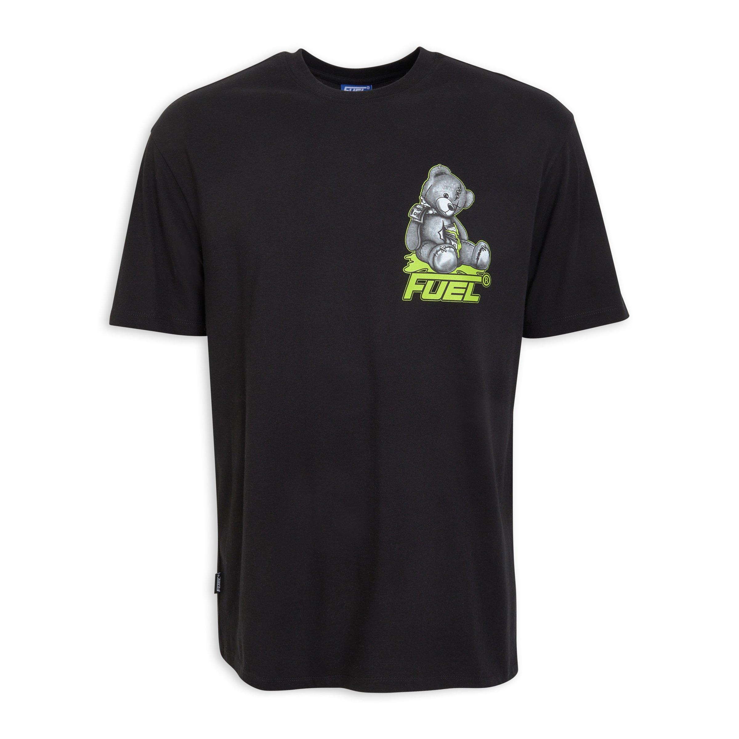Black Back and Front Print T-shirt (3191406) | Fuel