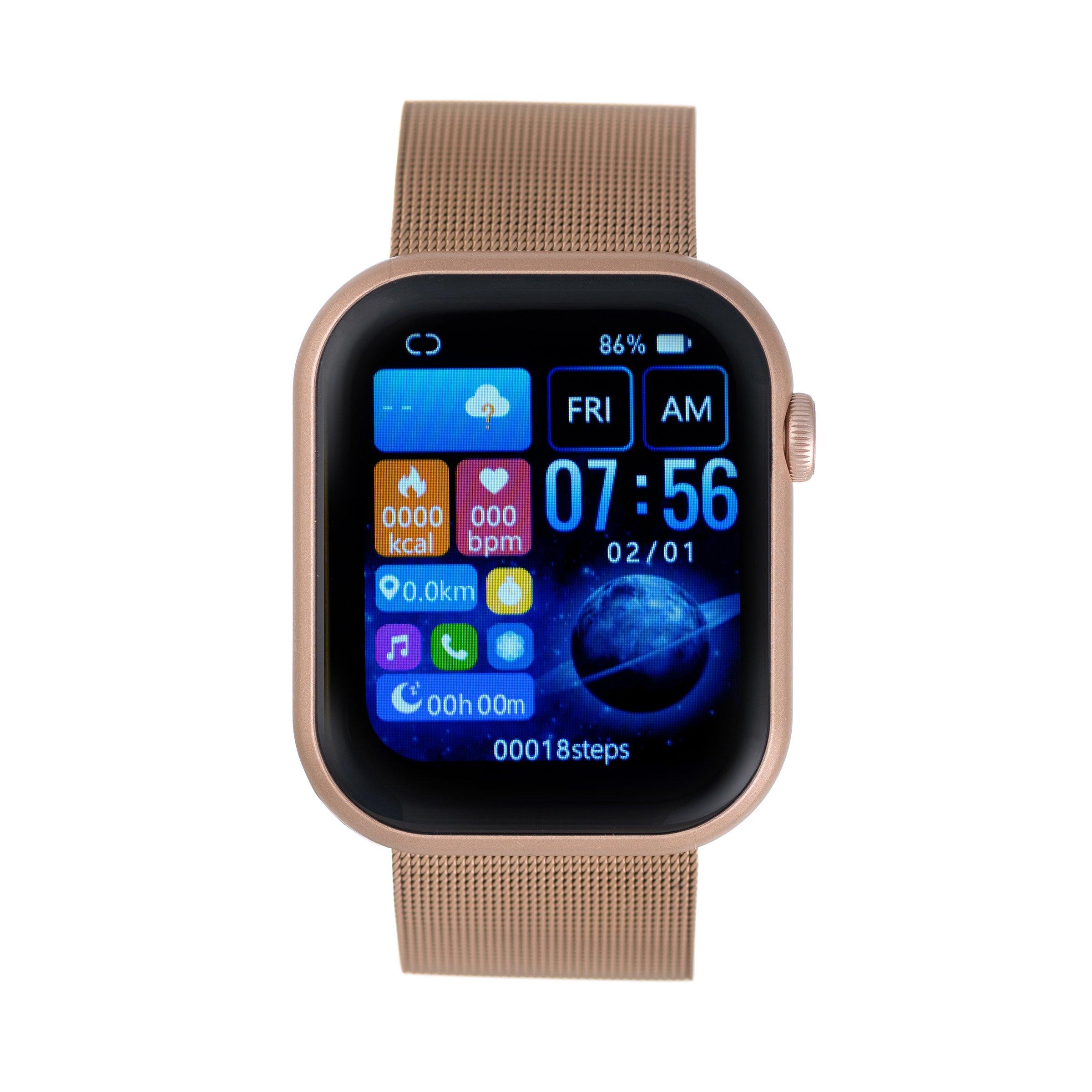 Rose Gold Mesh Smart Watch (3191416) | RVLRI