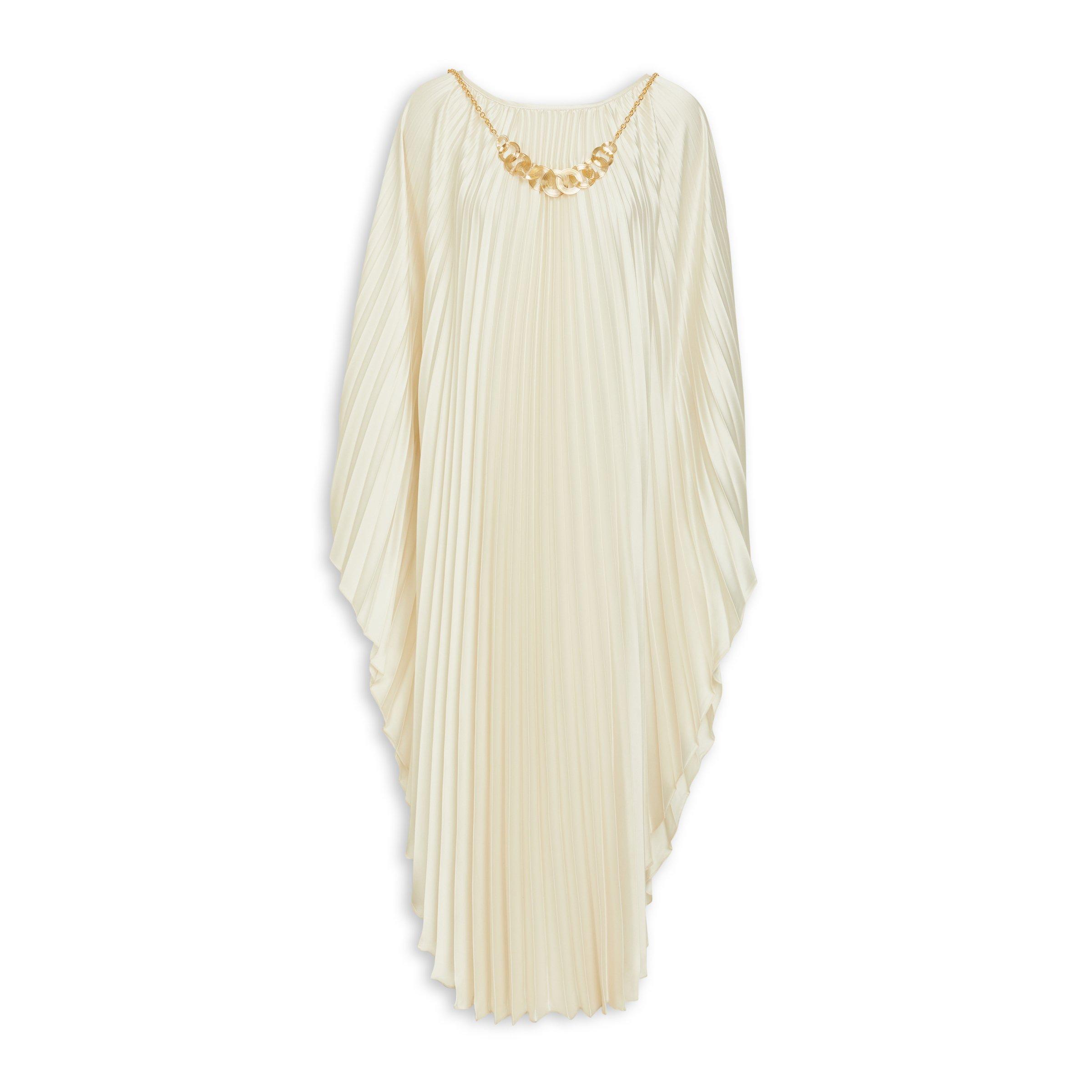 White Pleated Trapeze Dress (3191929) | Ginger Mary