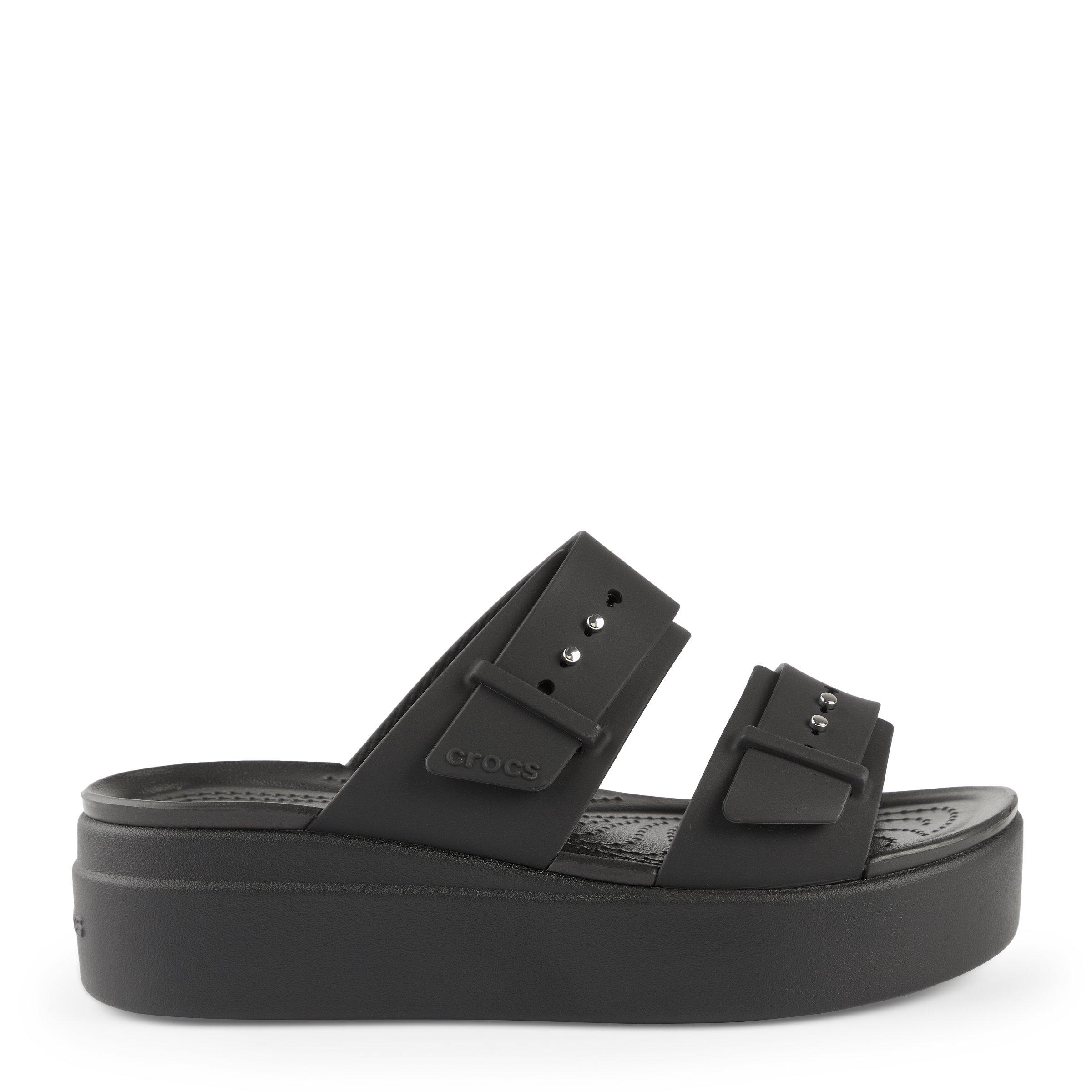 Black Brooklyn Buckle Low Wedge (3192118) | Crocs