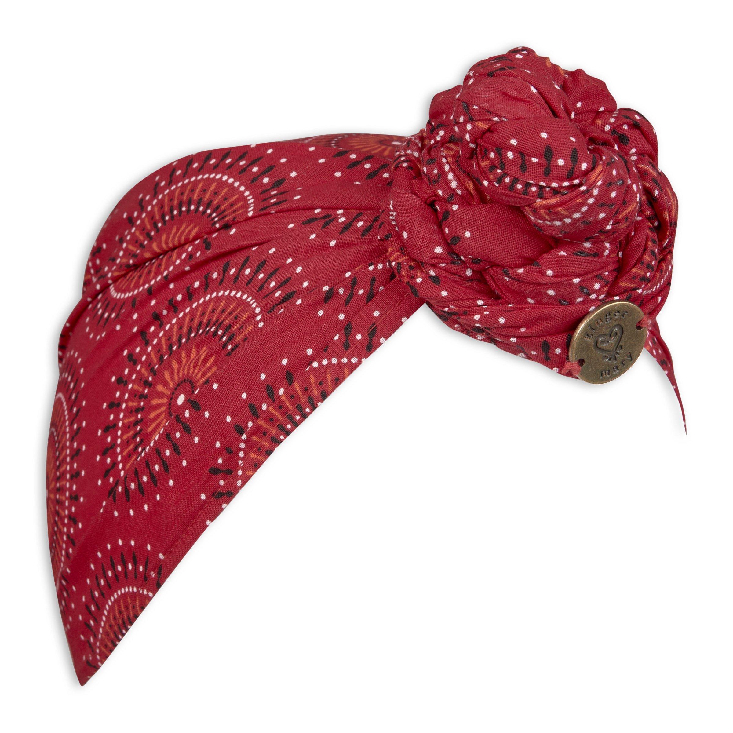 Red Geometric Print Head Scarf (3192261) | Ginger Mary
