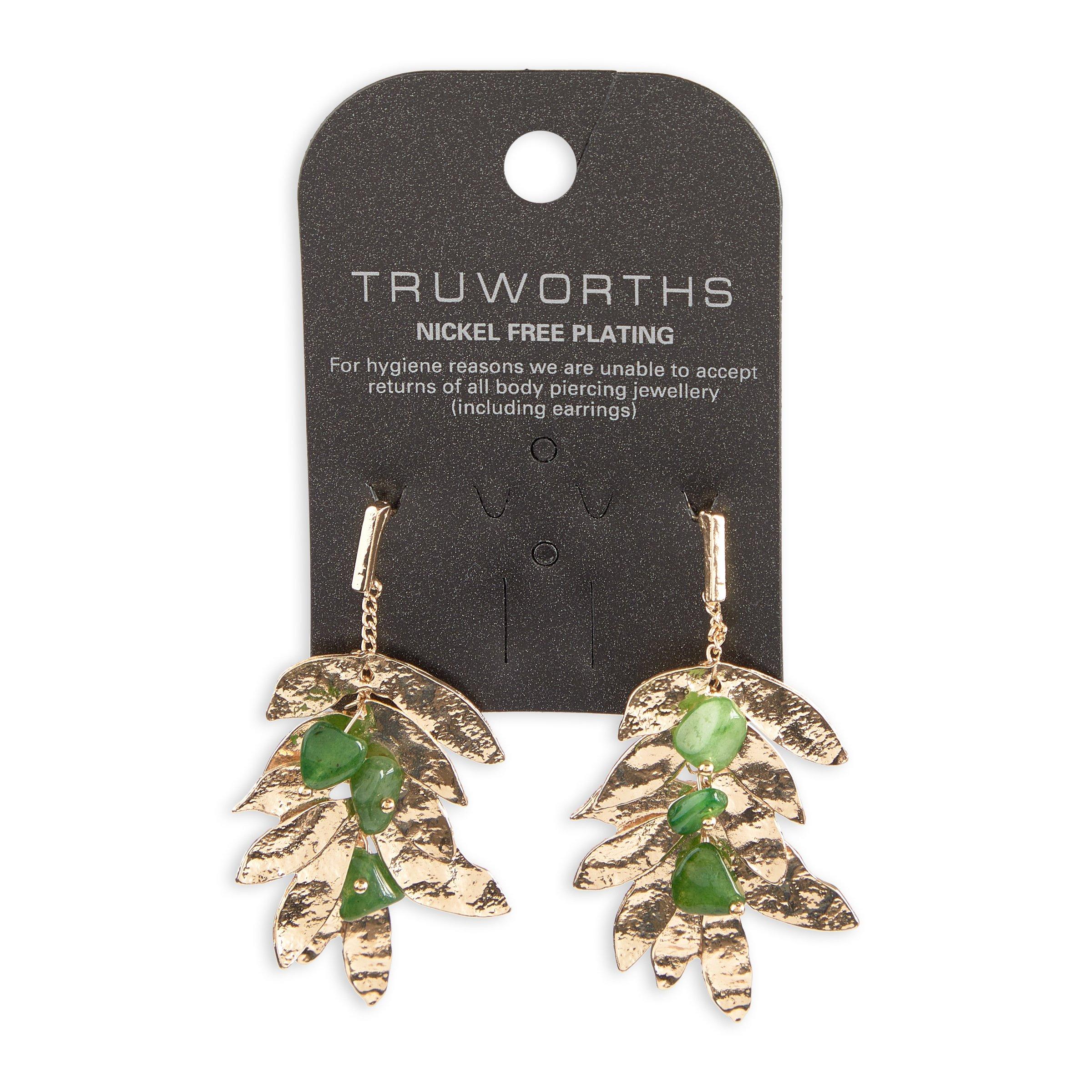 Green and Gold Drop Earrings (3192417) | Truworths