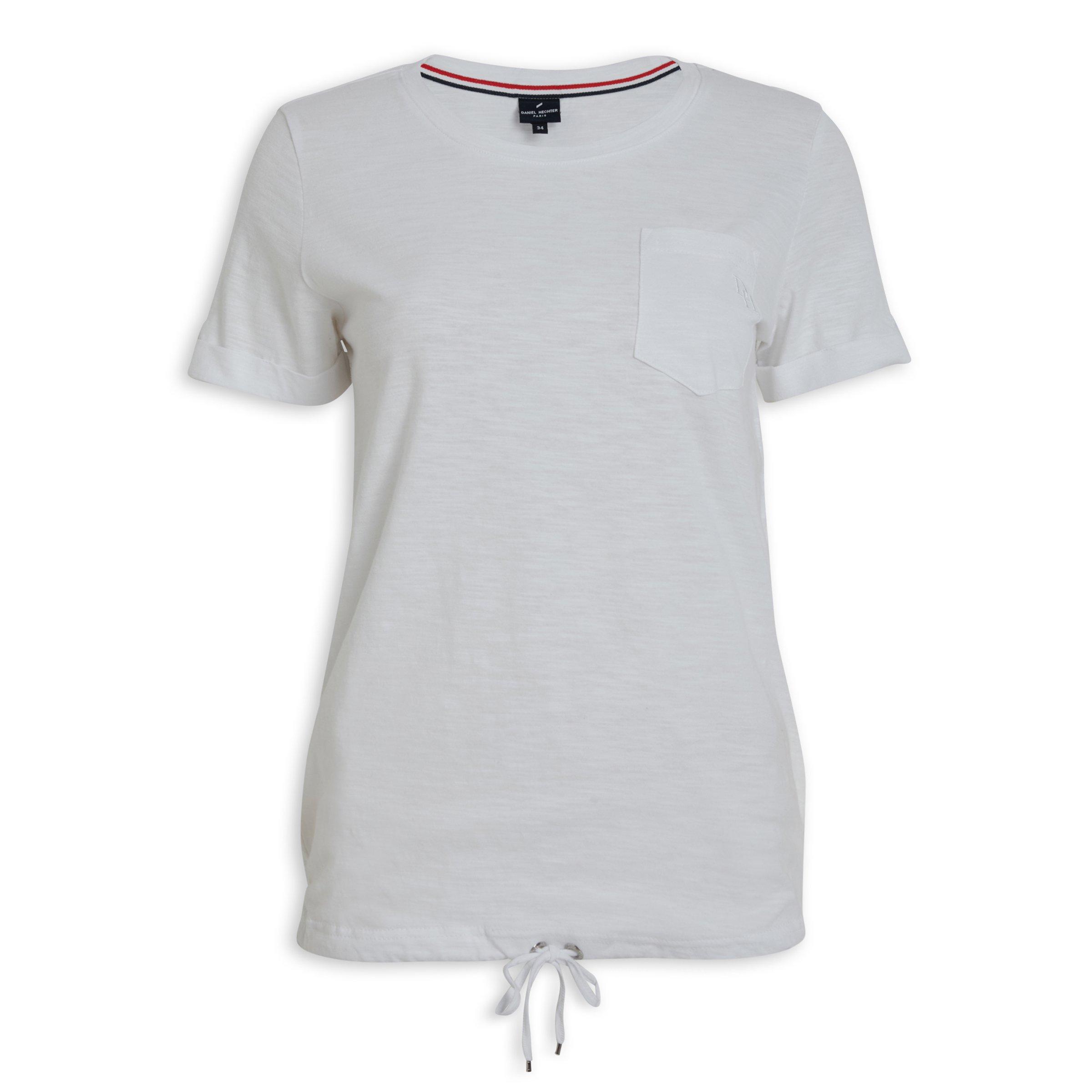 White Fitted T-shirt with Drawstrings (3192452) | Daniel Hechter