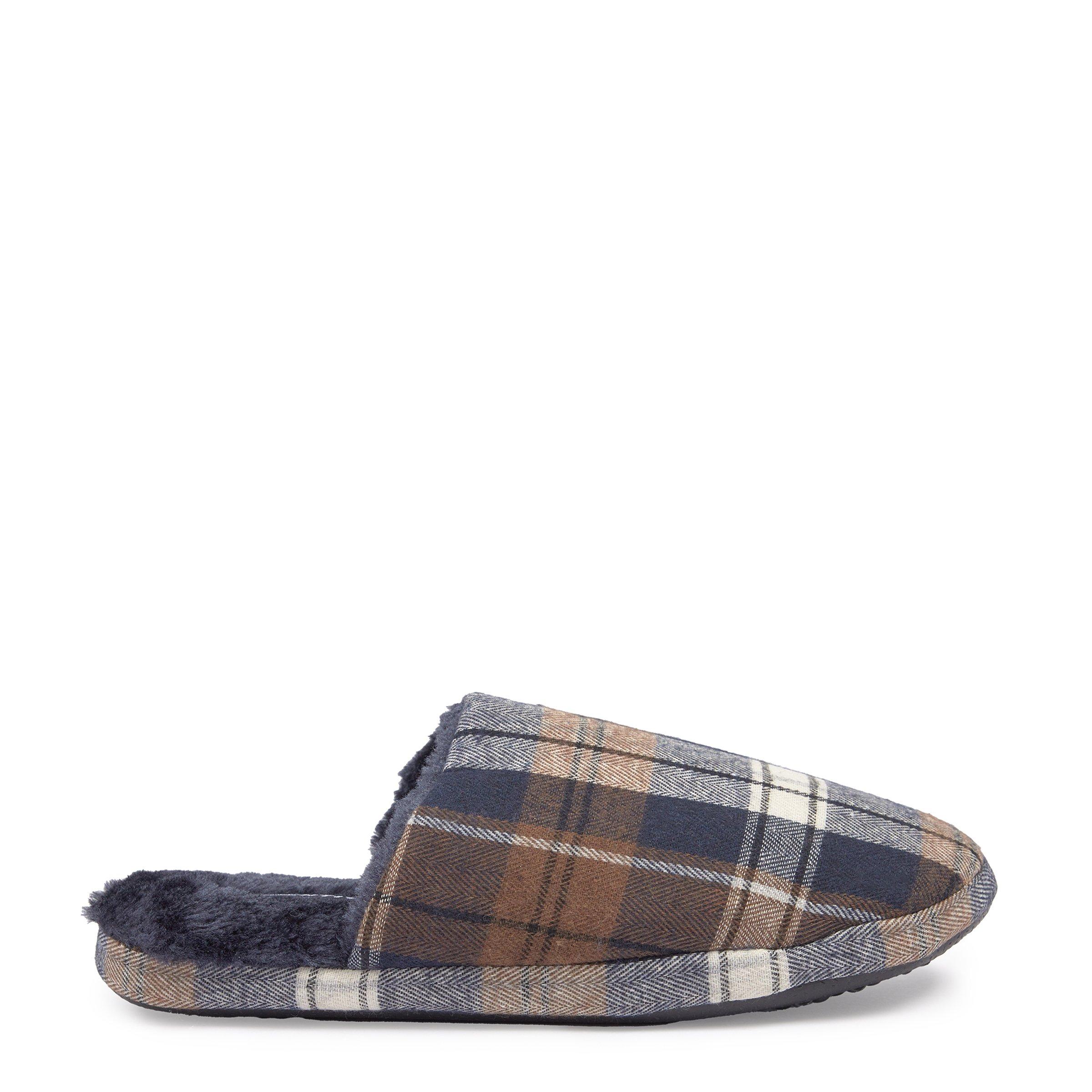 Beige Check Mule Slippers (3192597) | Identity