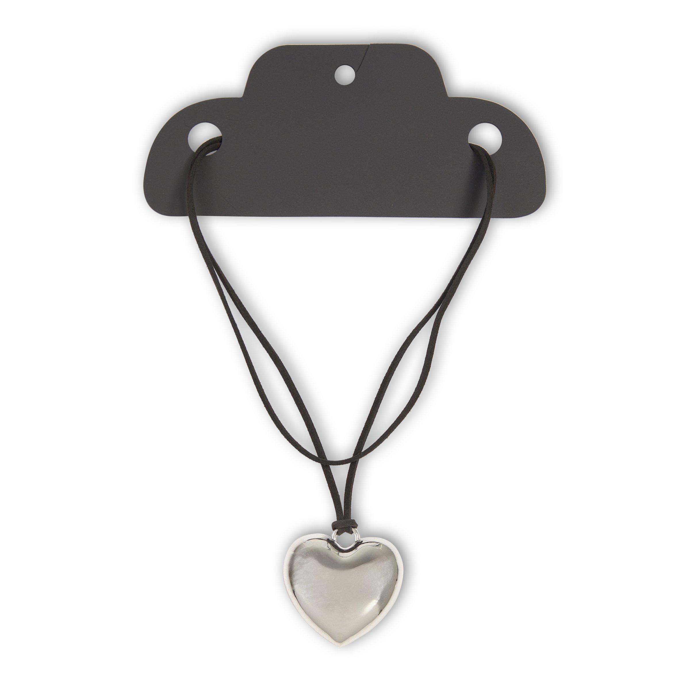 Silver Heart Pendant Cord Necklace (3192649) | Identity X Sync