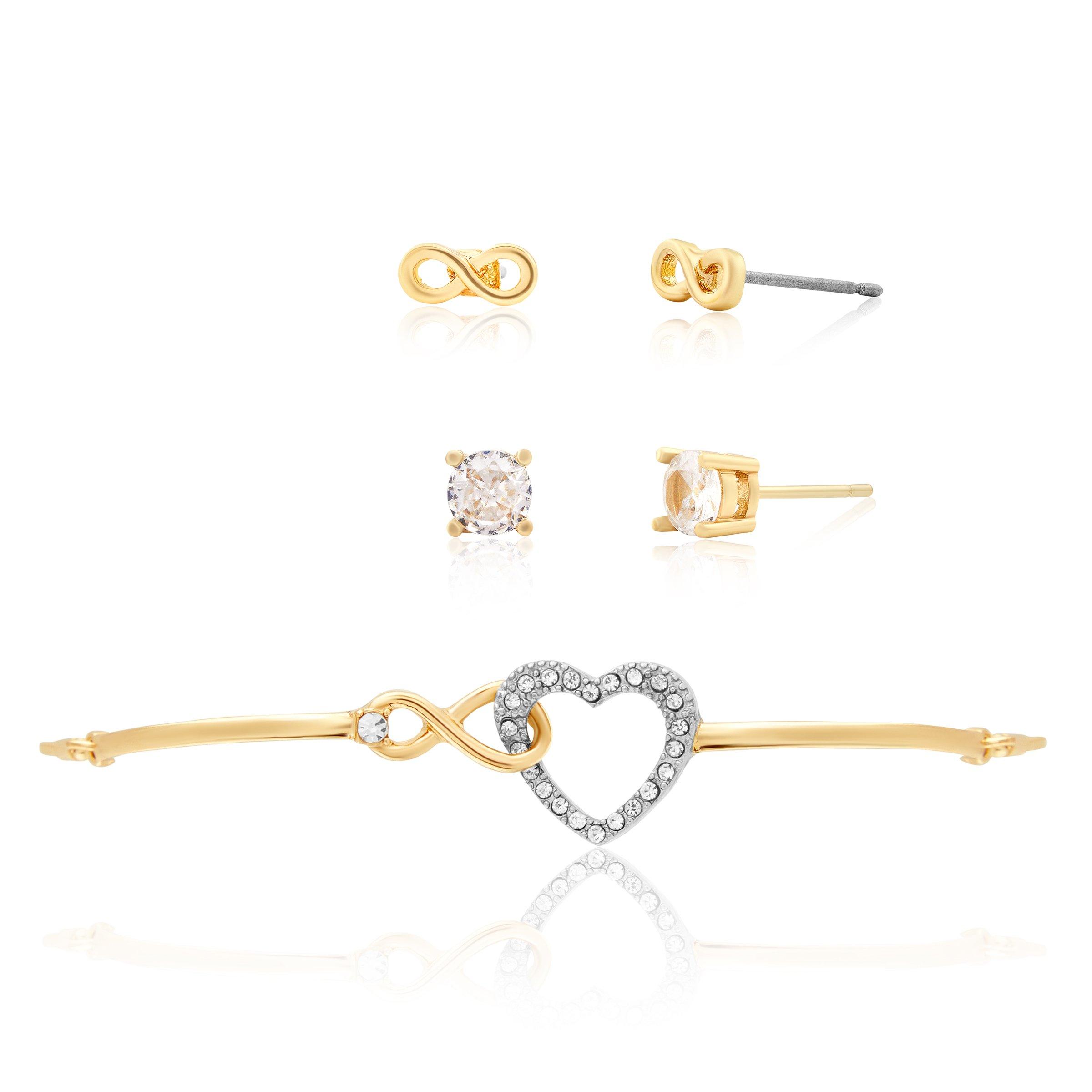 Mixed Metal Bangle Earring Set (3192756) | Sparkle