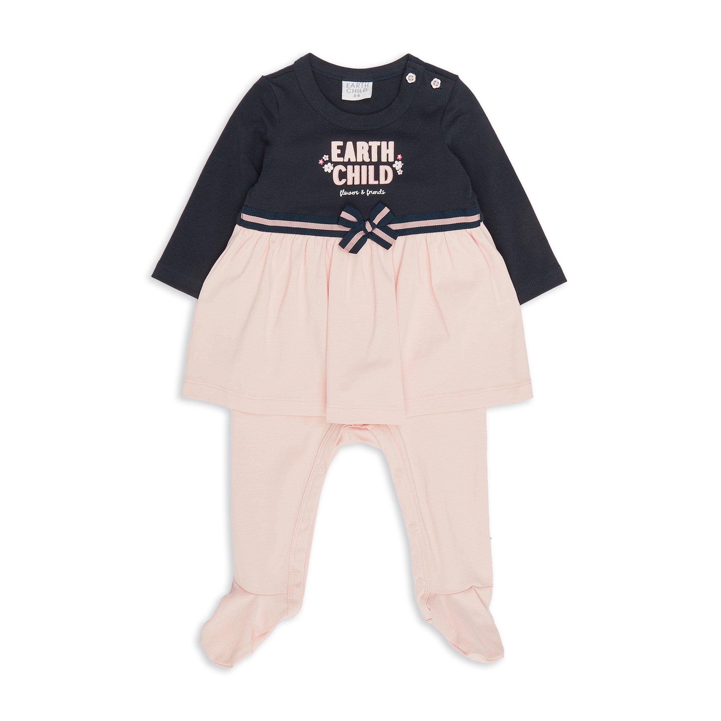 Baby Girls Navy and Pink Grower Dress (3192960) | Earthchild
