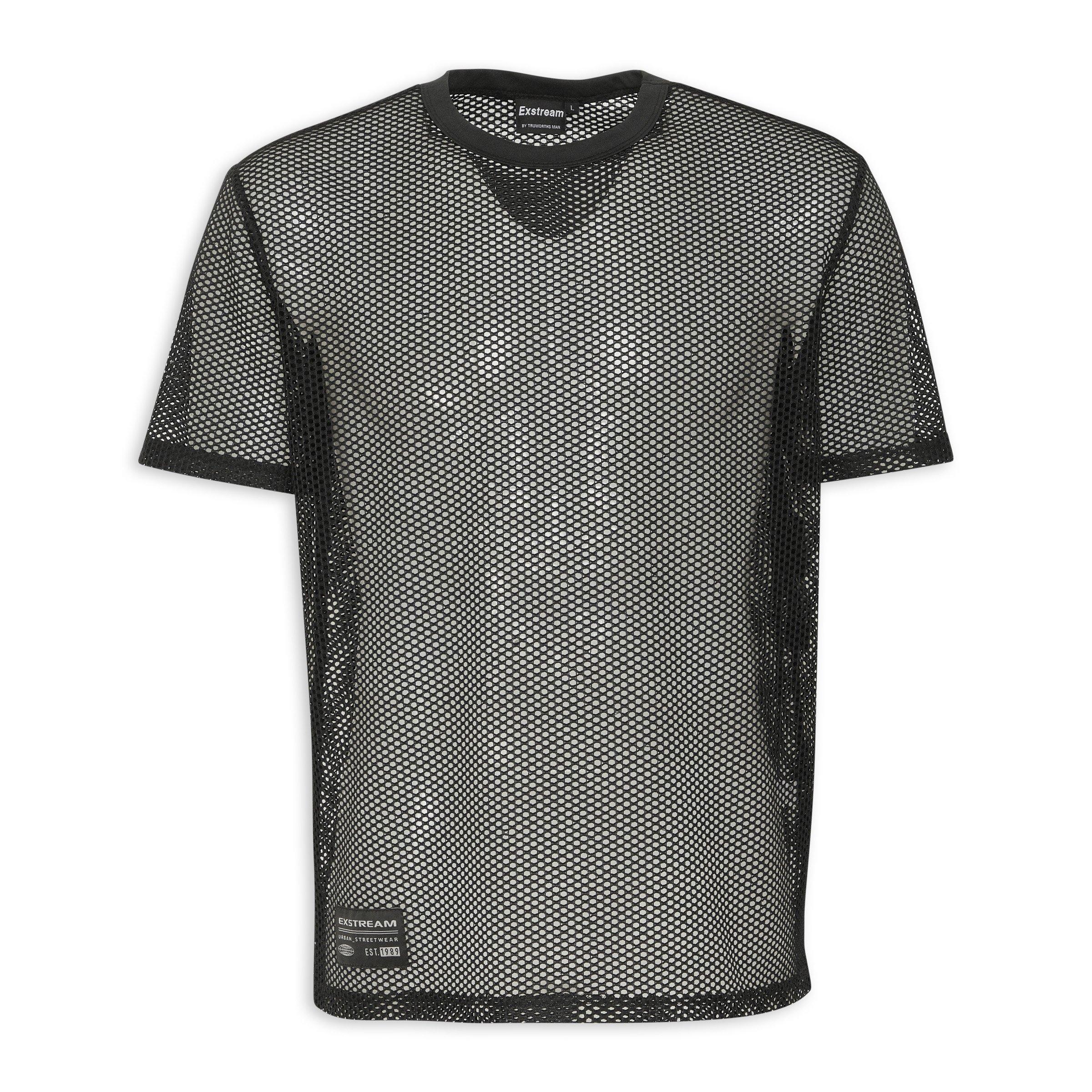 Black Oversized Mesh T-shirt (3192990) | Exstream