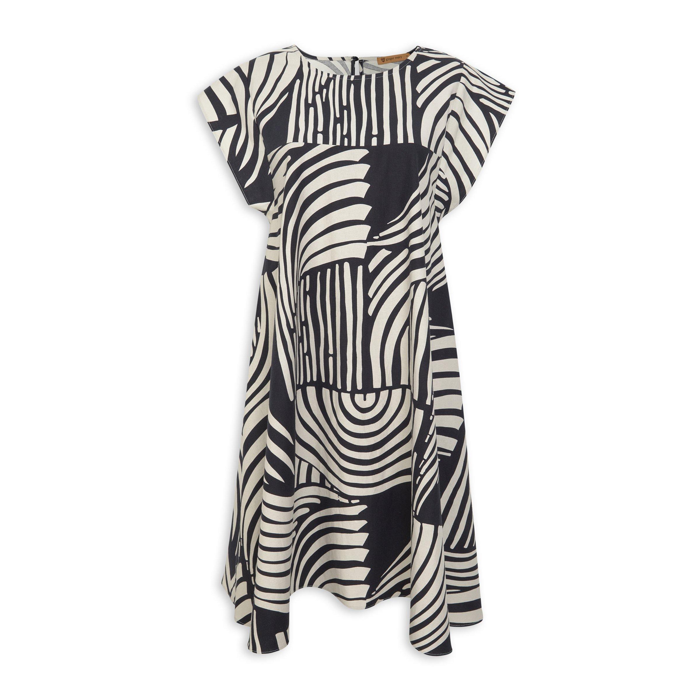 Black and White Geo Printed Dress (3193565) | Ginger Mary
