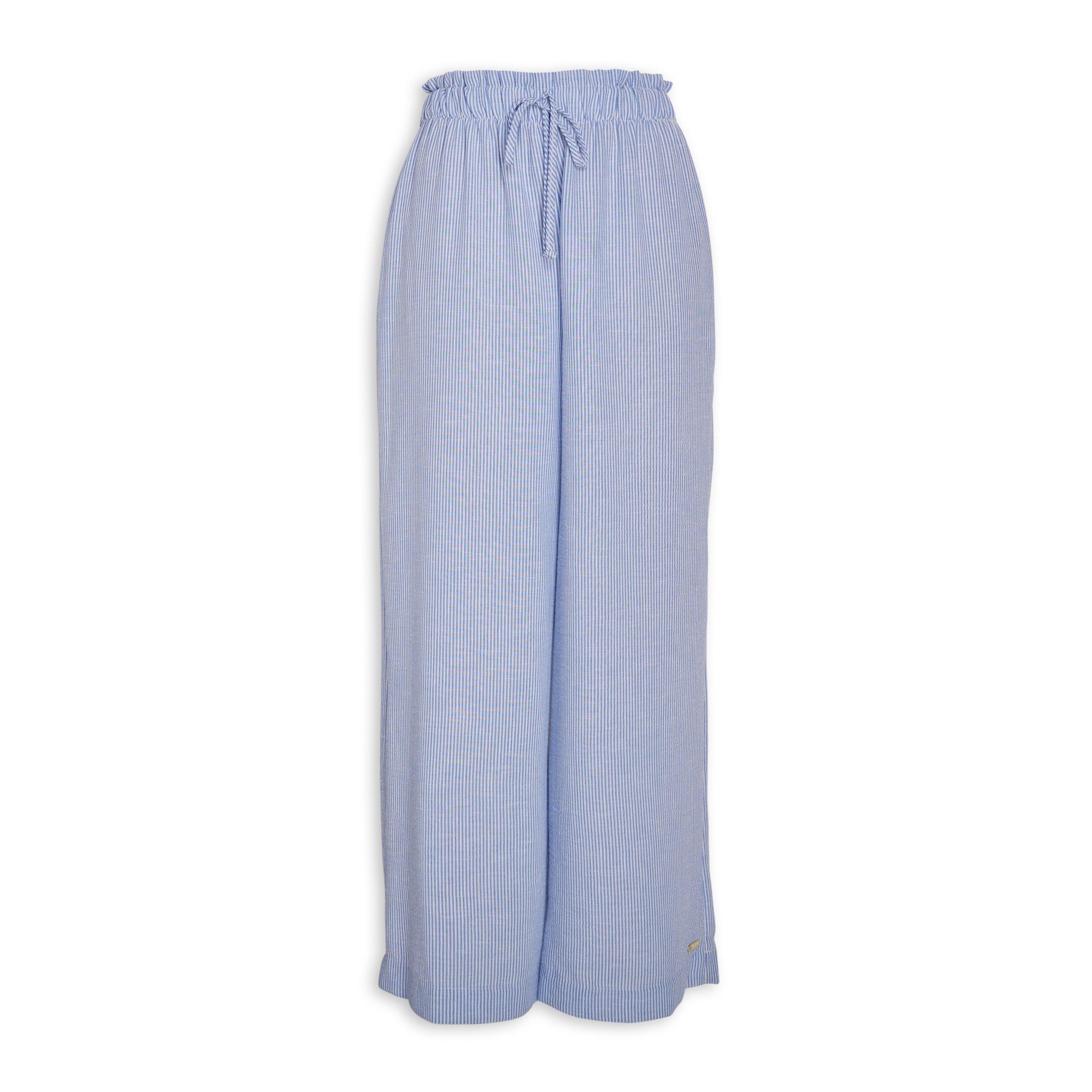 Blue and White Striped Wide Leg Pants (3194033) | Hey Betty