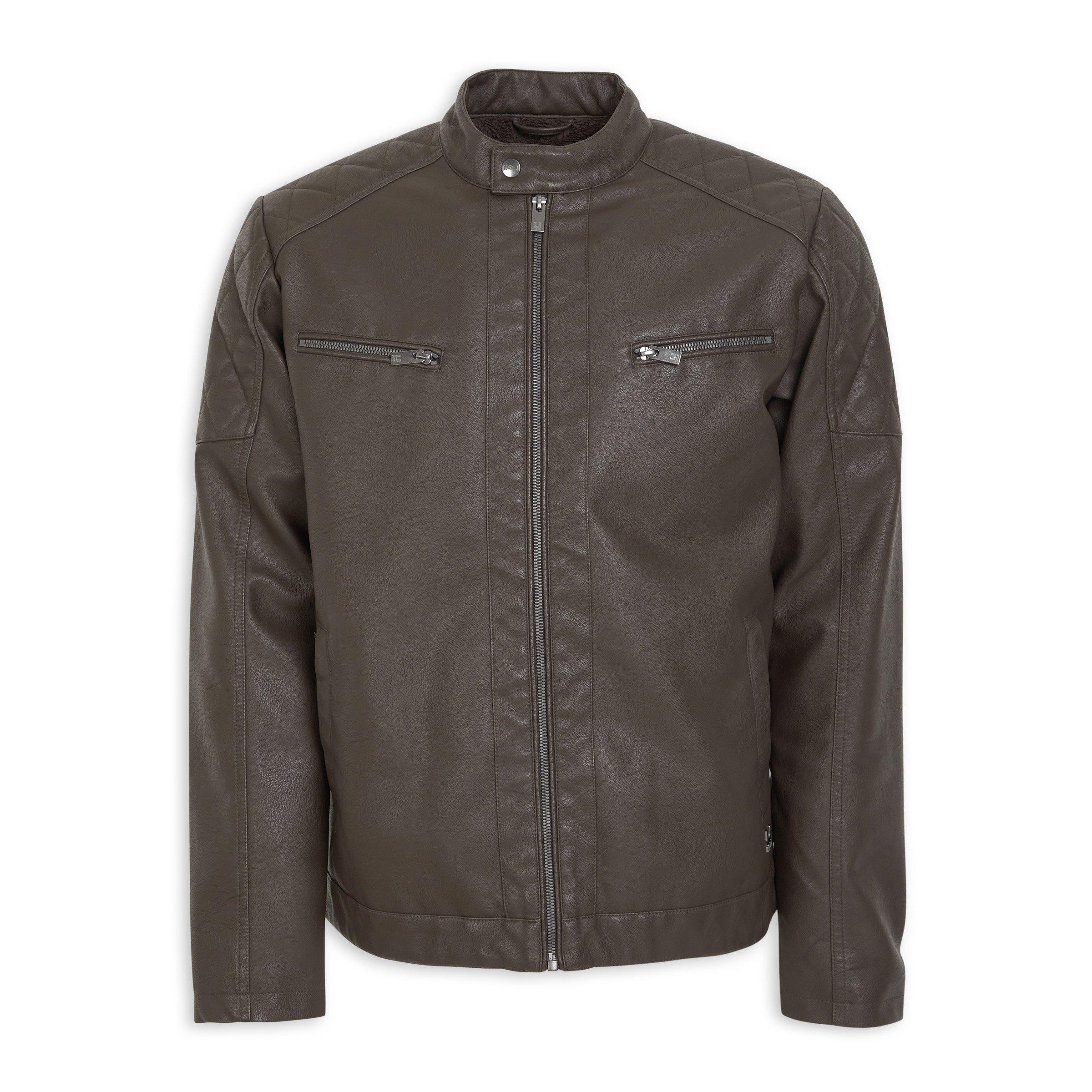 Brown Biker Jacket (3194061) | UZZI