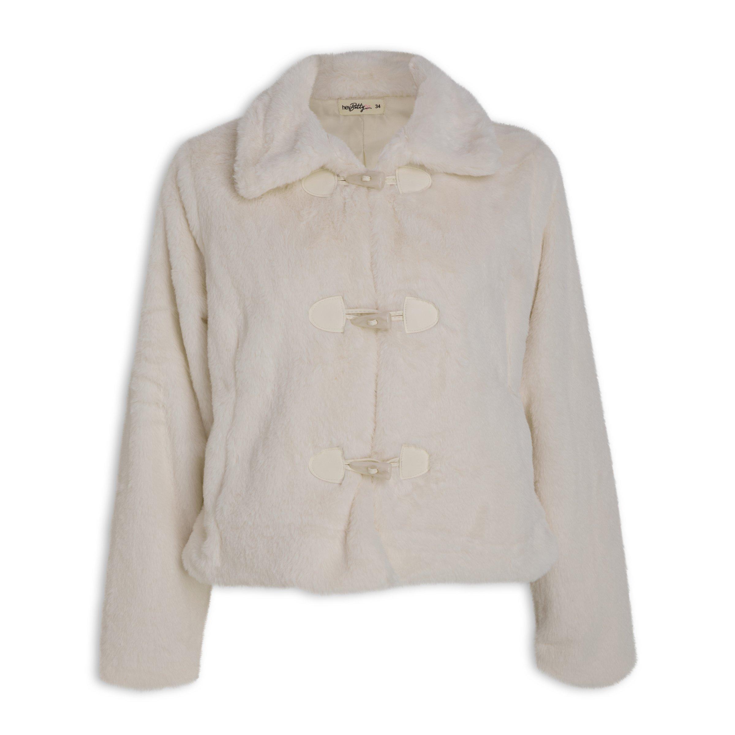 White Fluffy Bomber Jacket (3194127) | Hey Betty