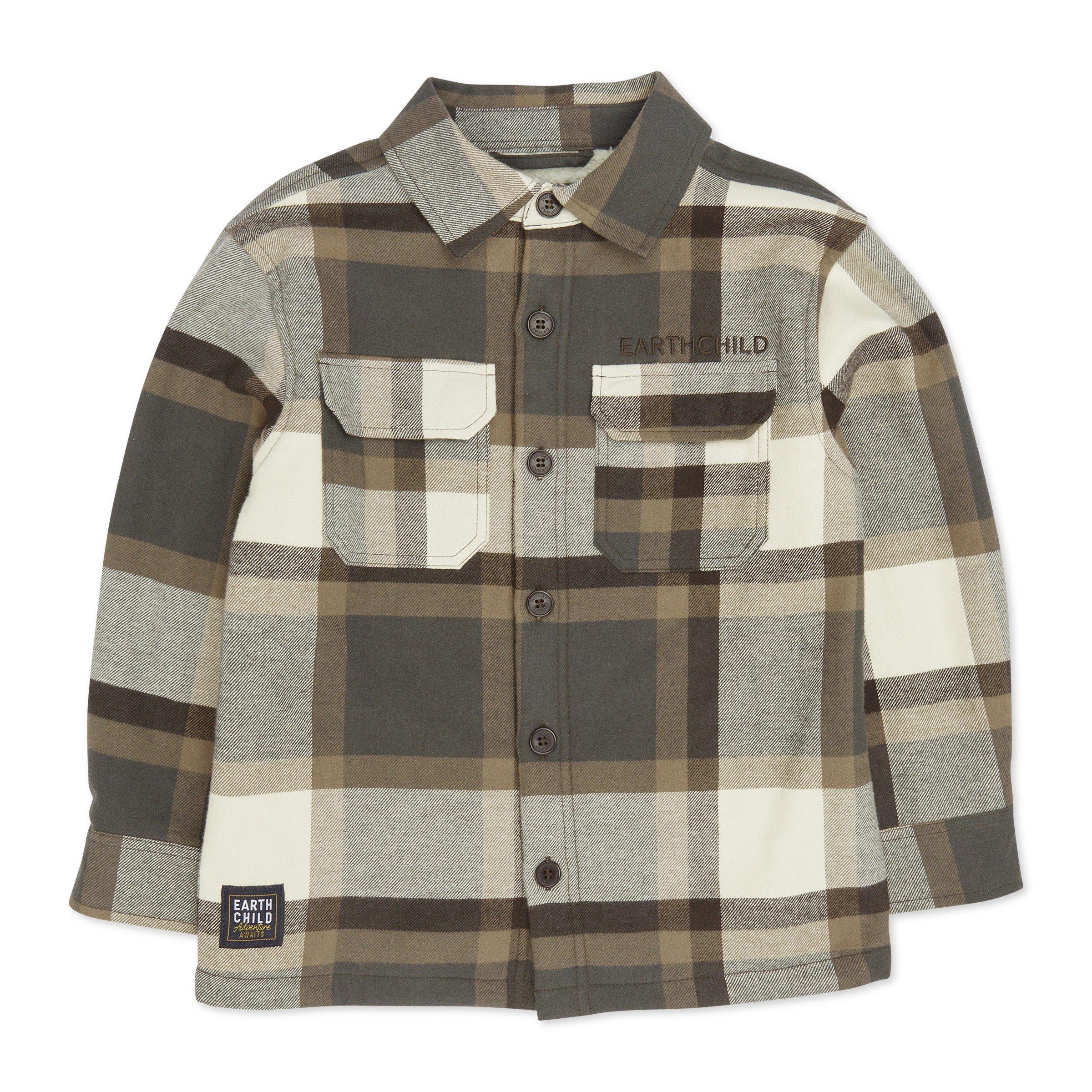 Kid Boys Brown Check Shacket (3194202) | Earthchild