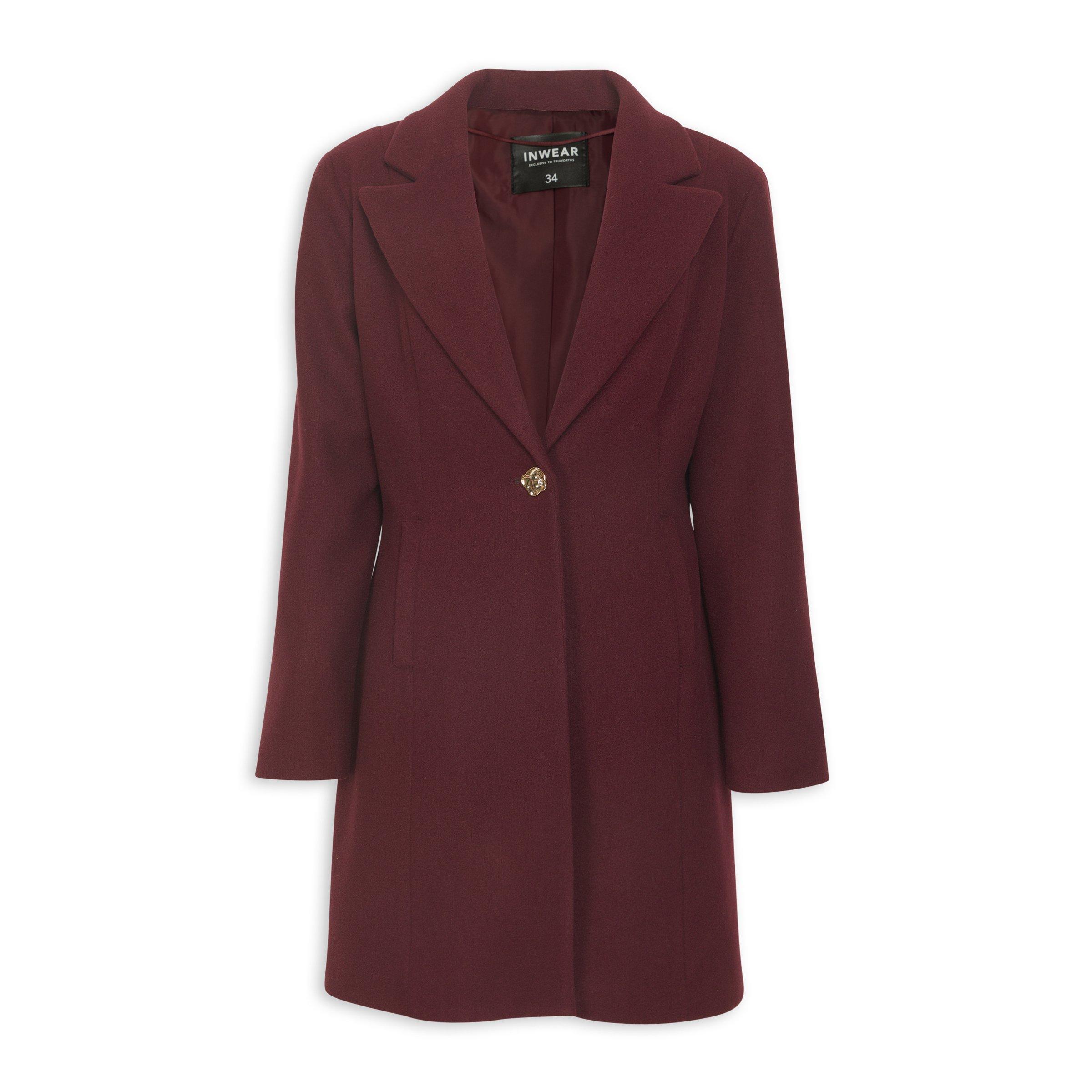 Burgundy Coat with Besom Pockets (3194275) | Inwear