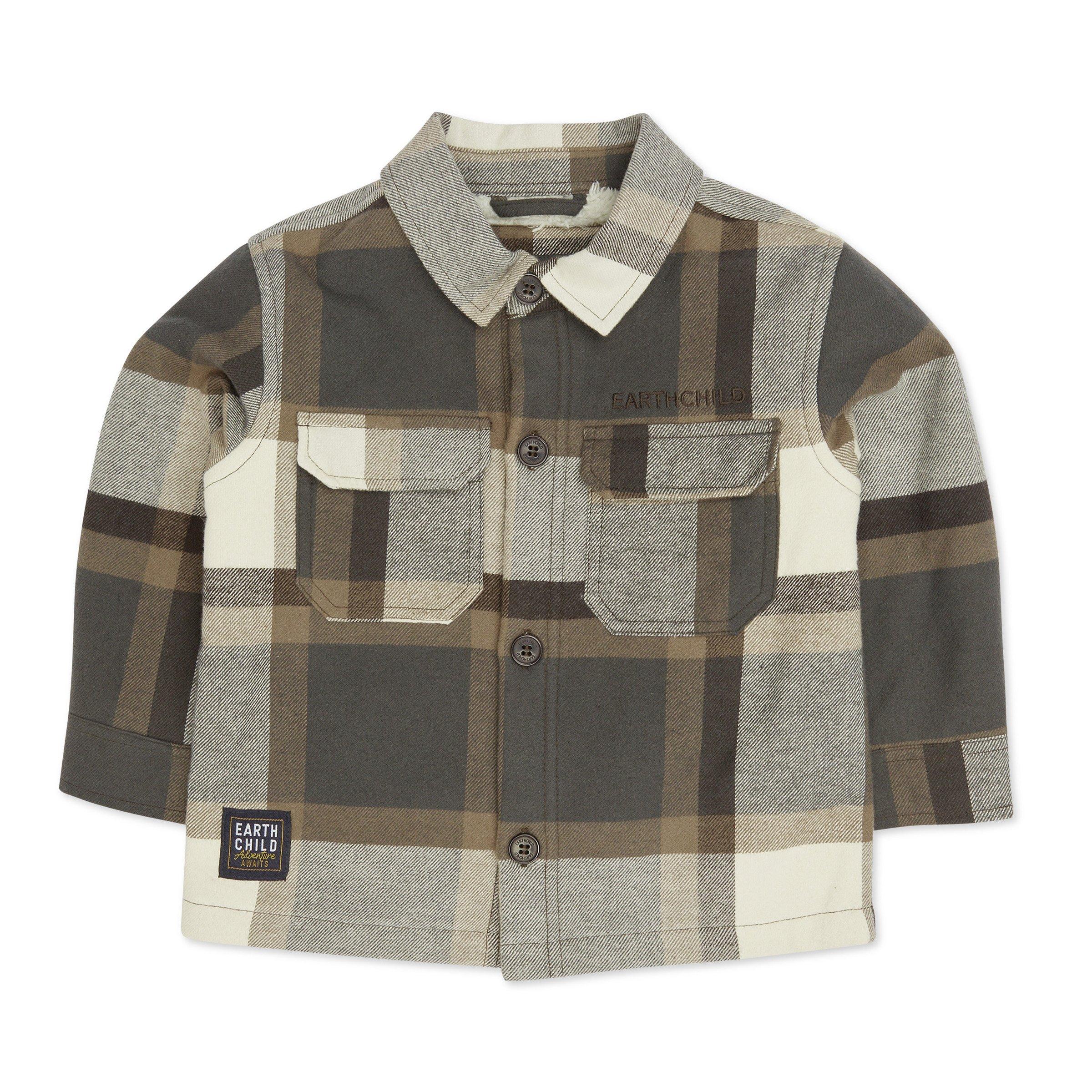 Baby Boys Brown Check Shacket (3194302) | Earthchild