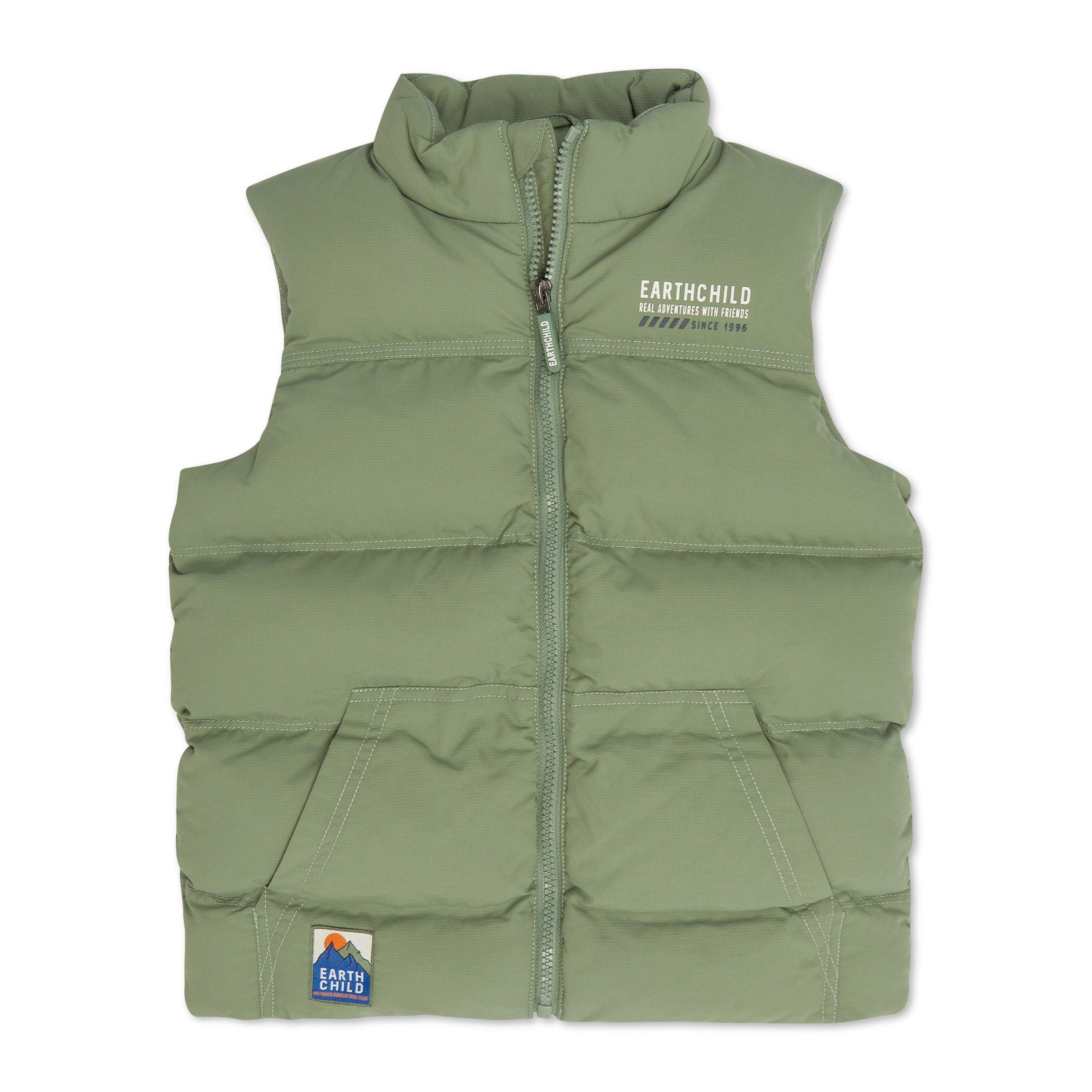 Kid Boys Green Sleeveless Puffer Jacket (3194312) | Earthchild