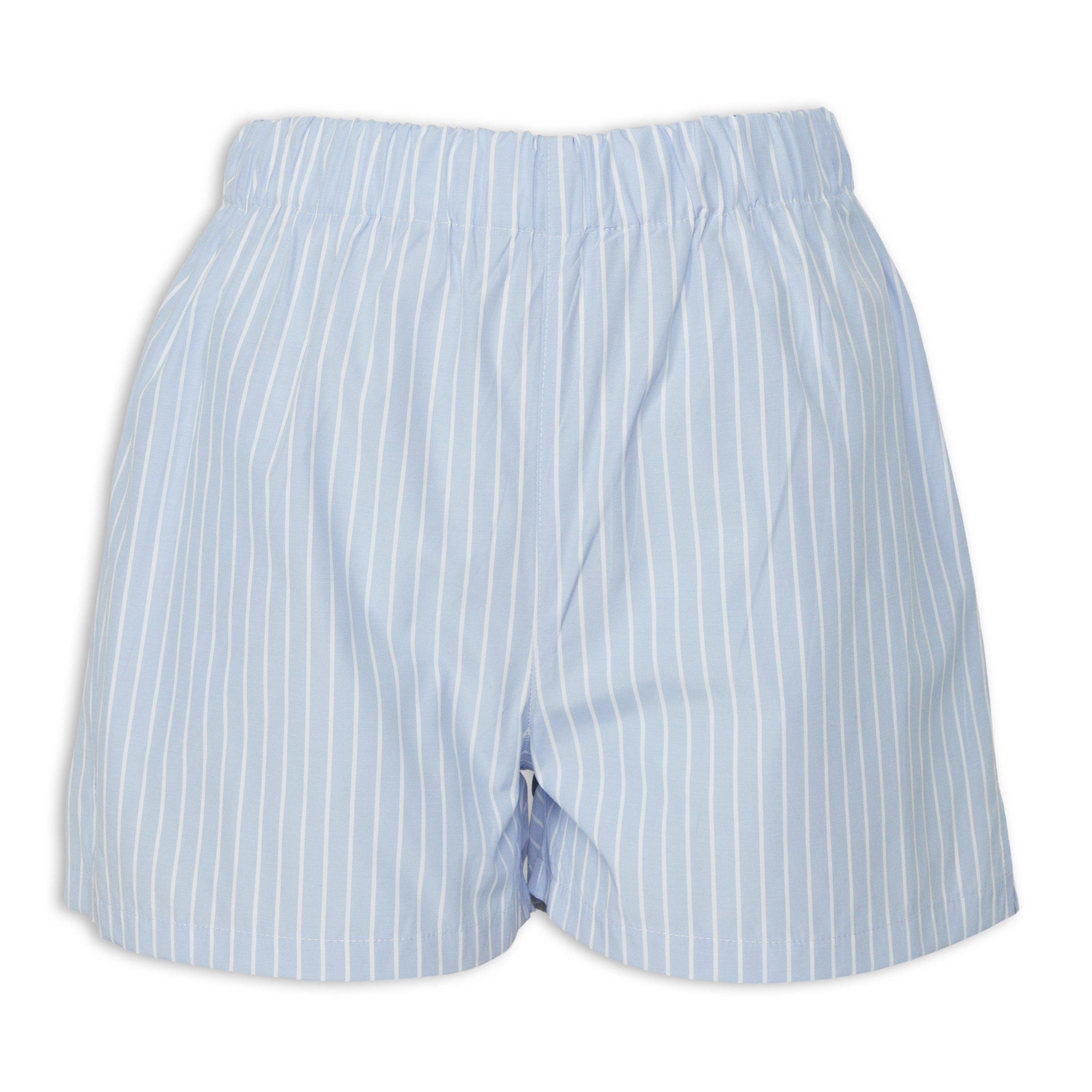 Blue Stripe Poplin Shorts (3194427) | Amber