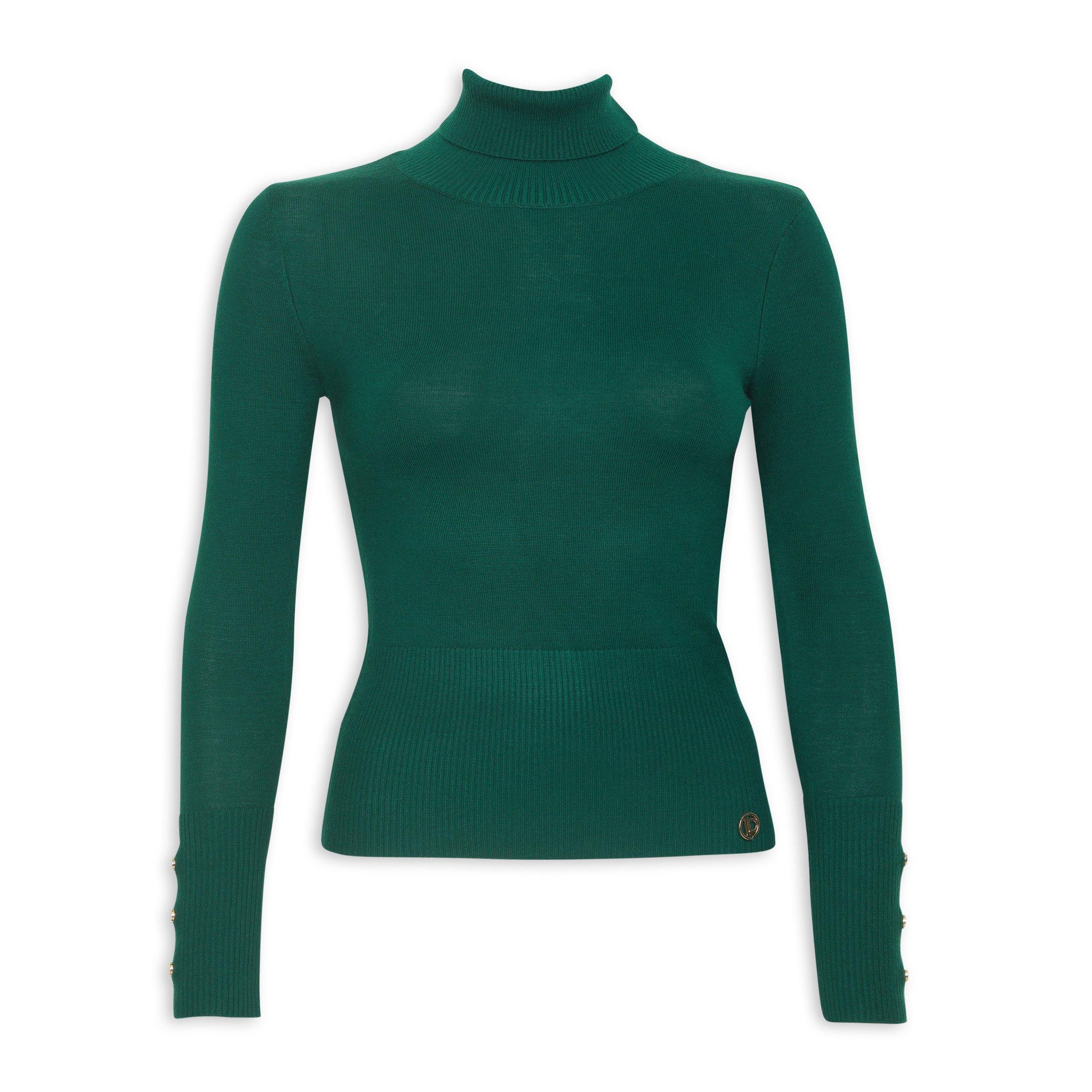 Green Knit Top with Button Detail (3194568) | Identity