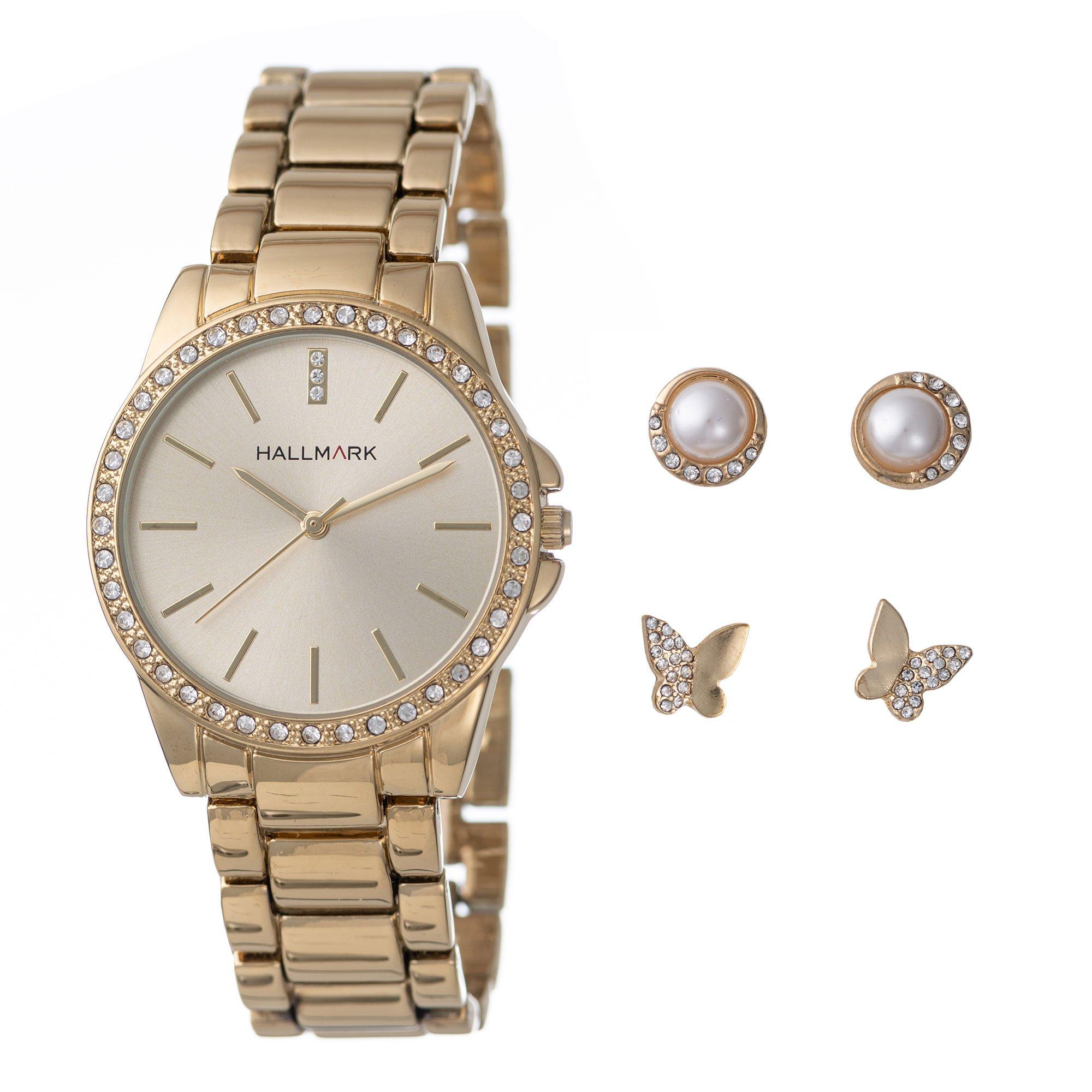 Gold Plated Metal Watch and Earrings Set (3194598) | Hallmark