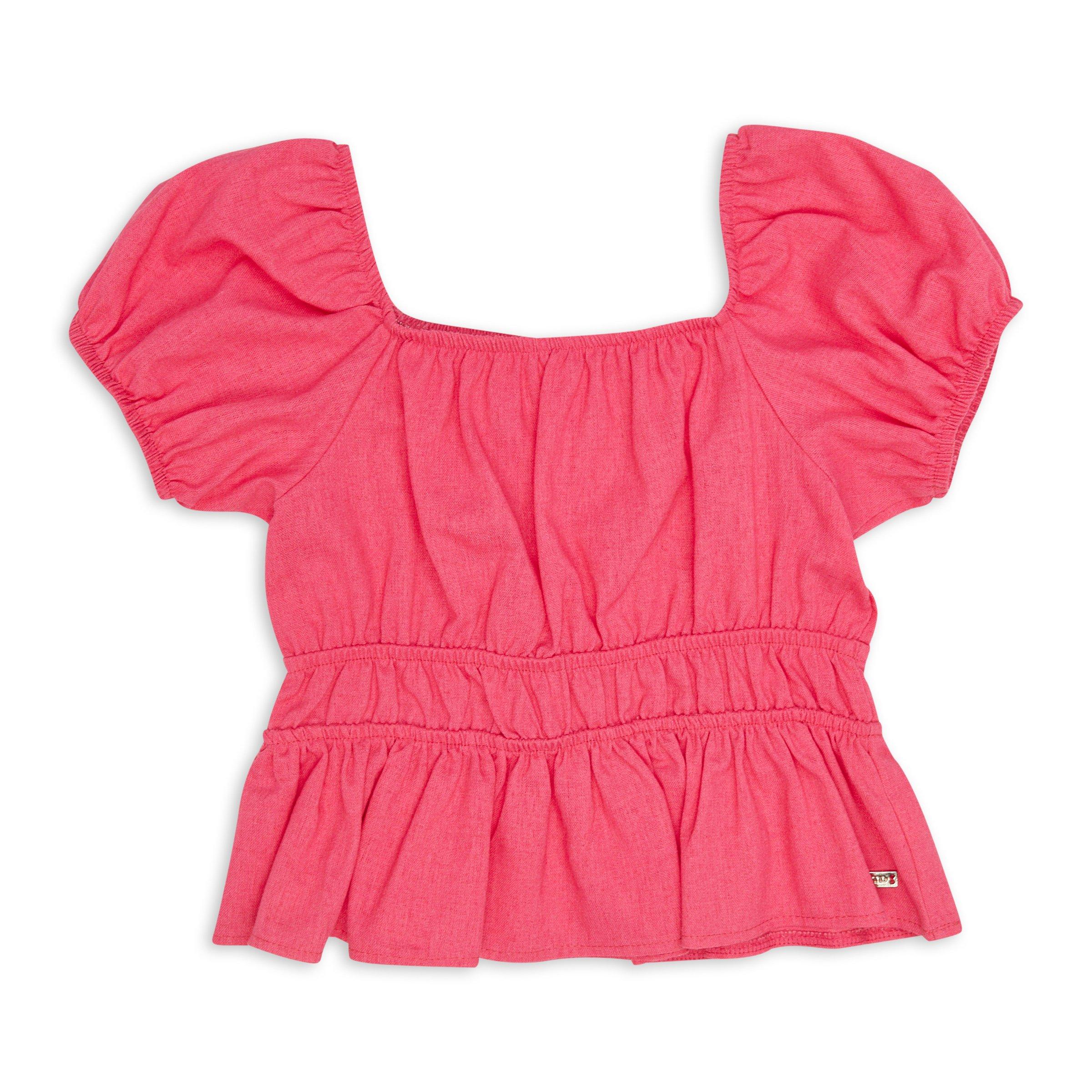 Girls Pink Blouson Top (3194614) | LTD Kids