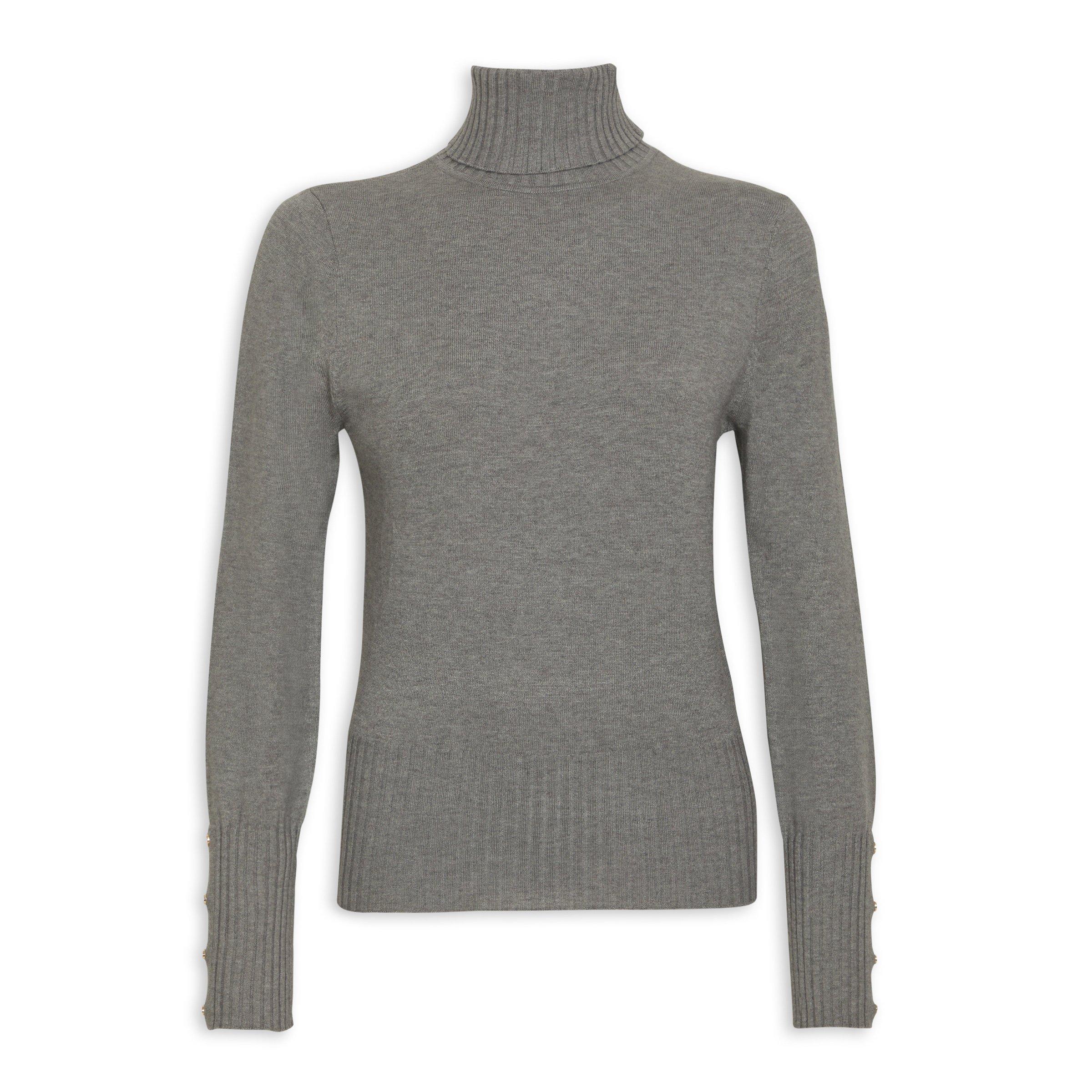 Grey Knit Top with Button Detail (3194637) | Truworths