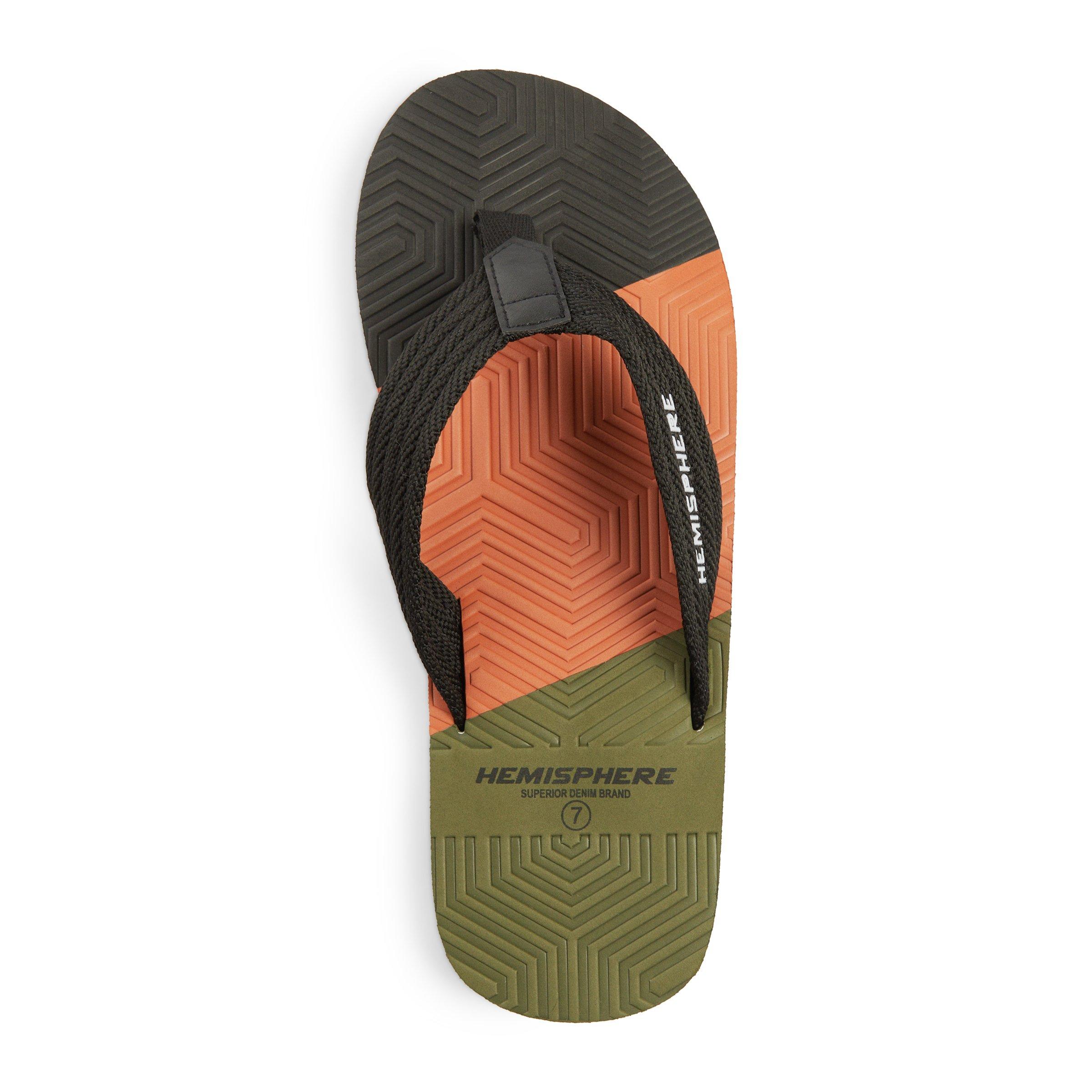 Orange Colourblocked Flip Flops (3194869) | Hemisphere