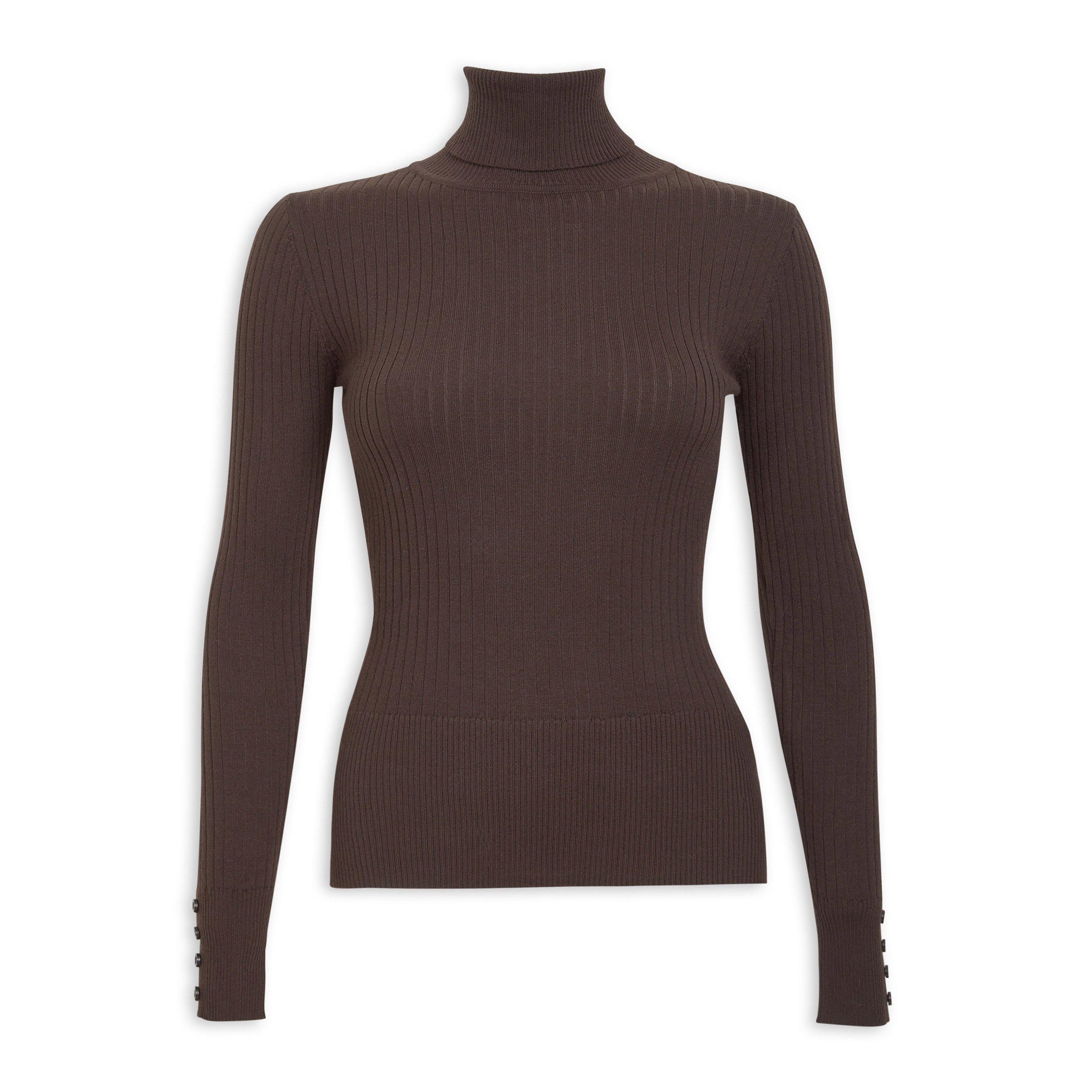 Dark Brown Ribbed Knit Top (3194892) | OUTBACK RED