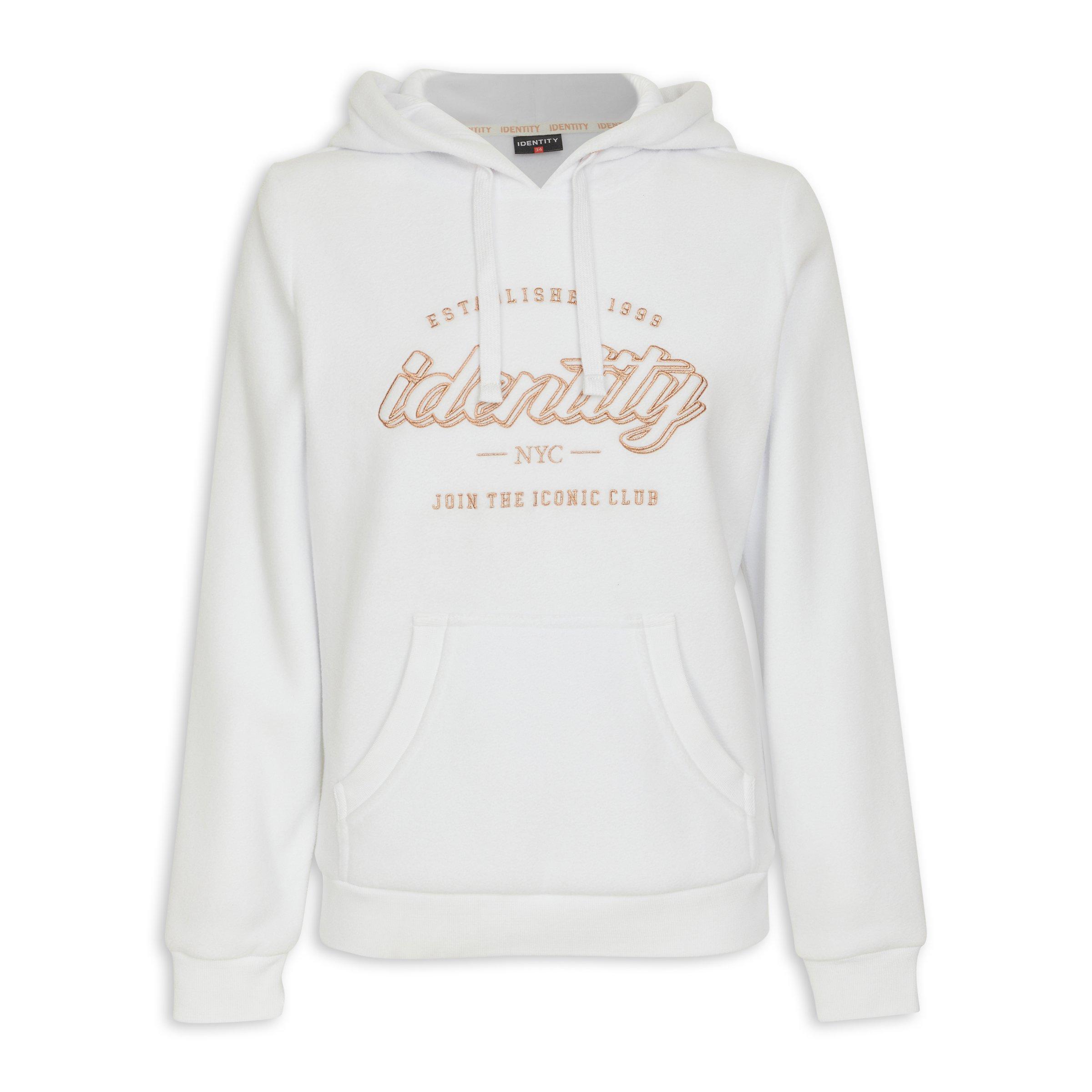 White Embroidered Hoodie (3195218) | Identity