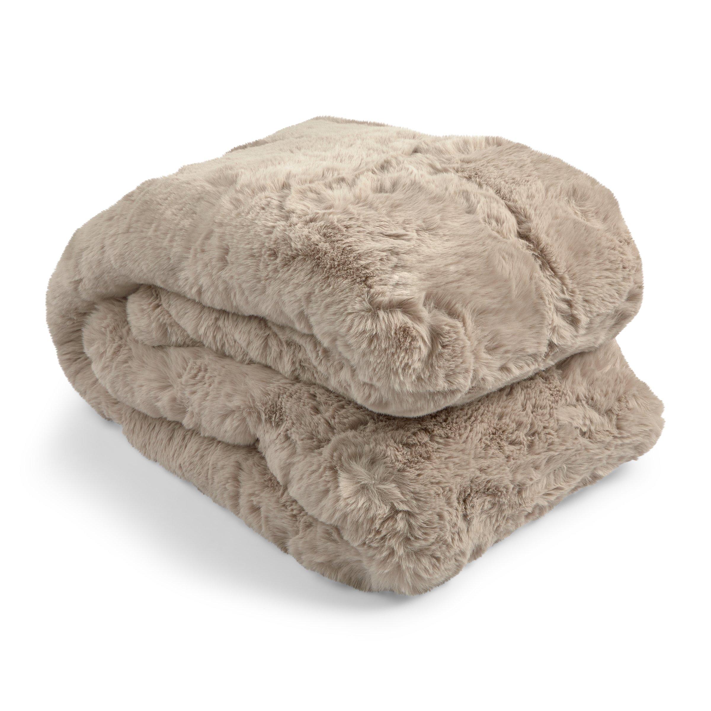 Faux Fur Stone Throw 140x240cm (3195363) | Loads of Living