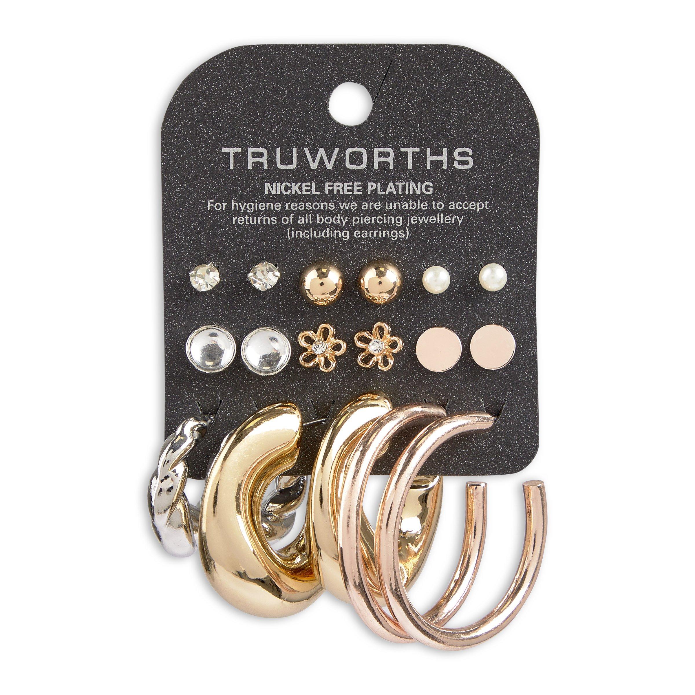 9-pack Stud and Hoop Earrings (3195488) | Truworths