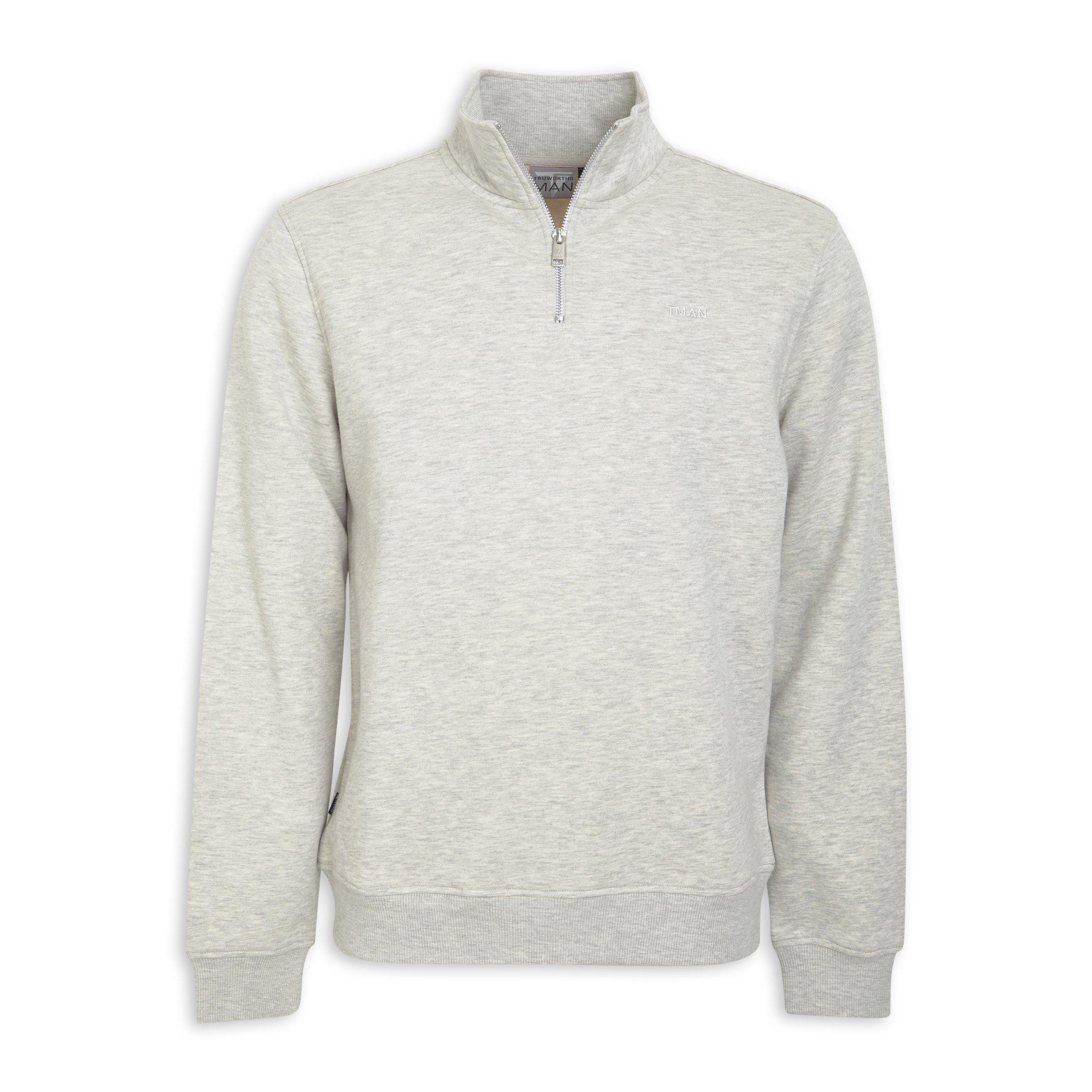 Grey Funnel Neck Sweat Top (3196053) | Truworths Man