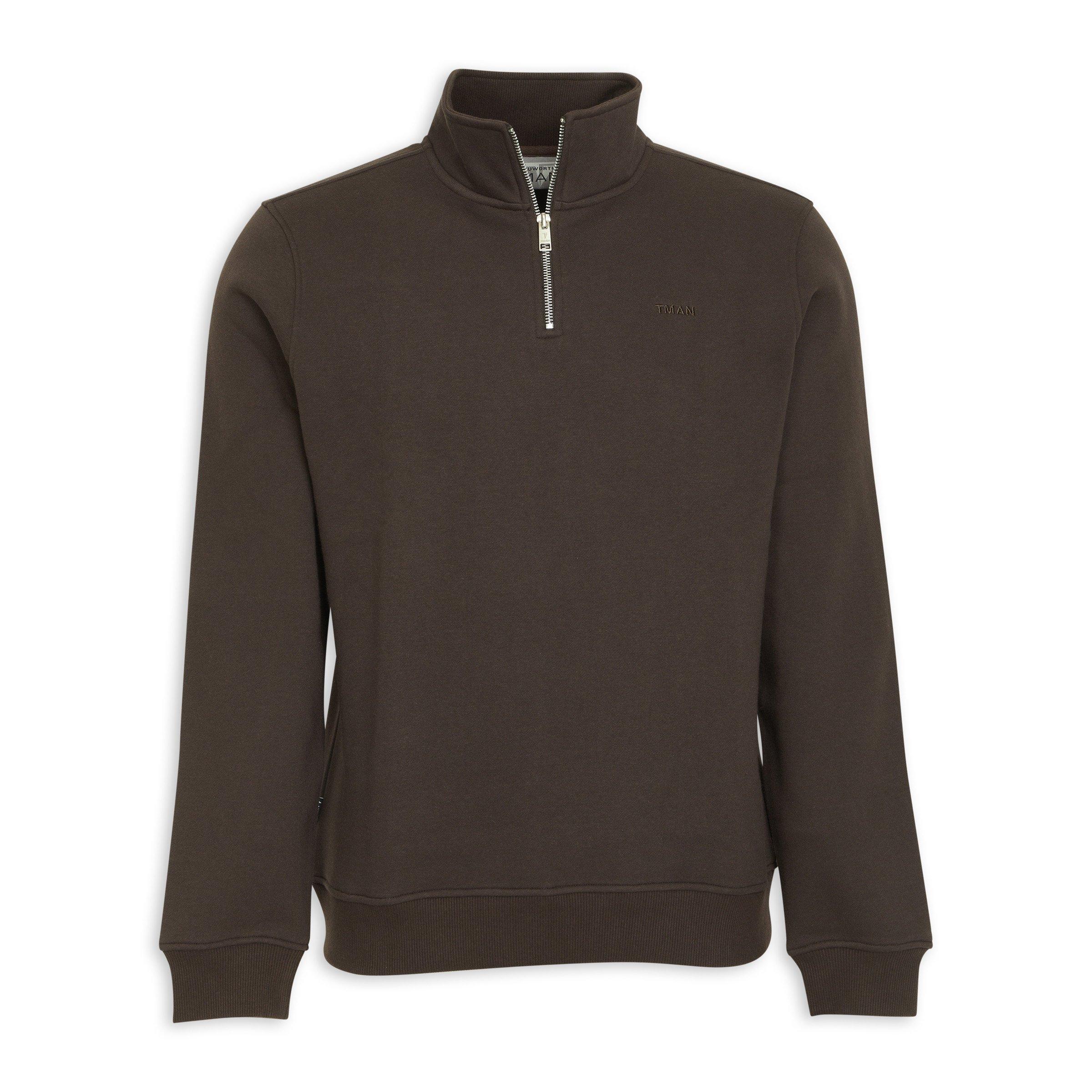 Brown Funnel Neck Sweat Top (3196054) | Truworths Man