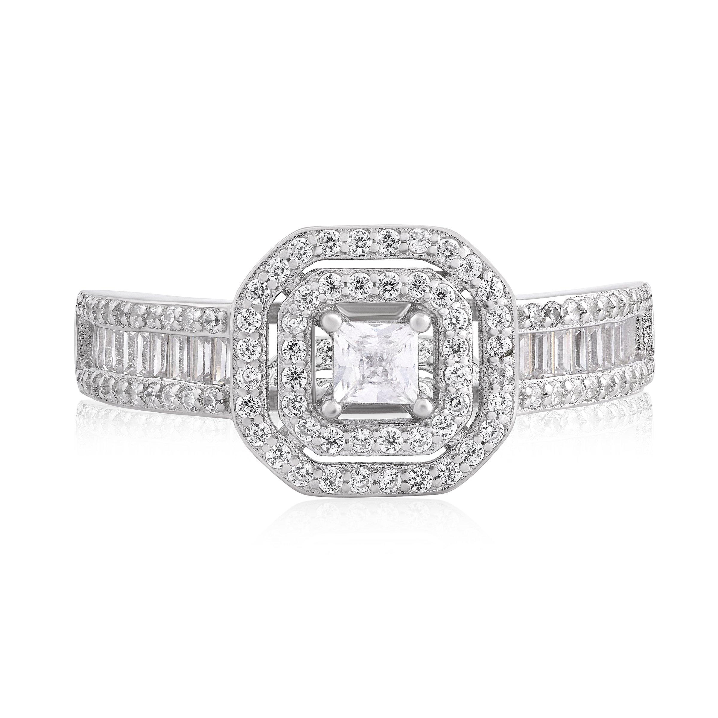 Sterling Silver Square Centre Ring (3196358) | Sterling Silver