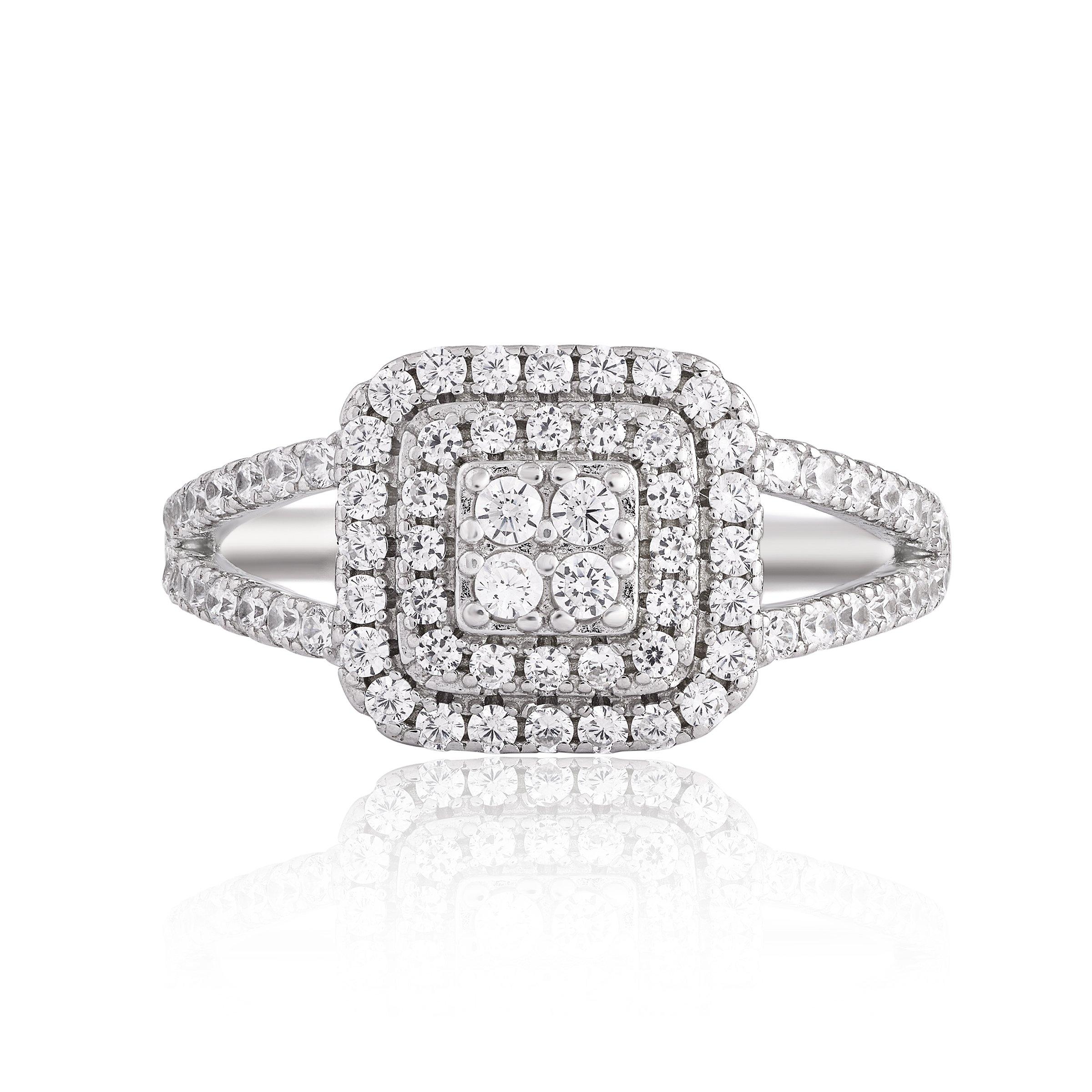 Sterling Siler Multi-stone Square Ring (3196360) | Sterling Silver