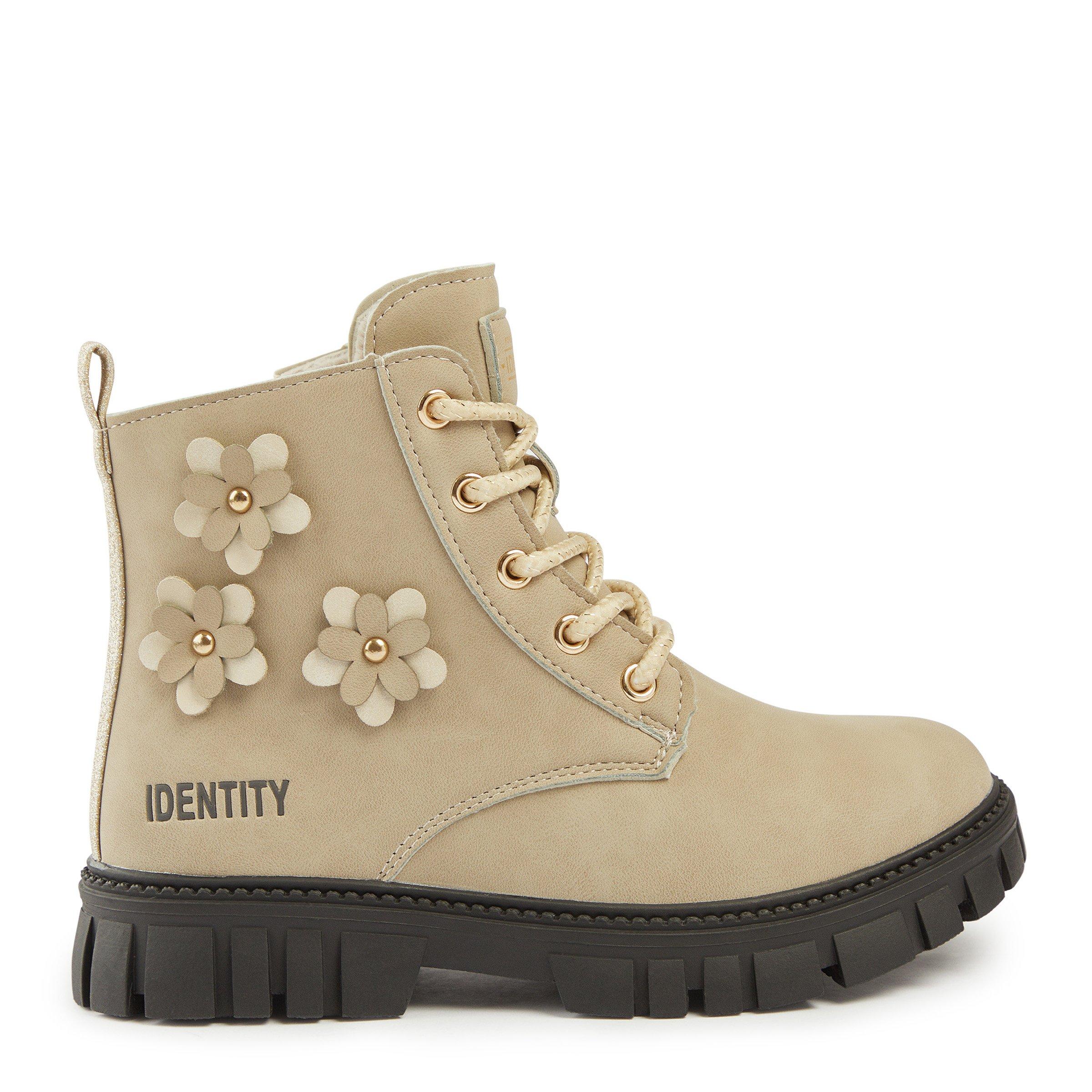 Kid Girls Lace-up Boots with Floral Detail (3197011) | Identity