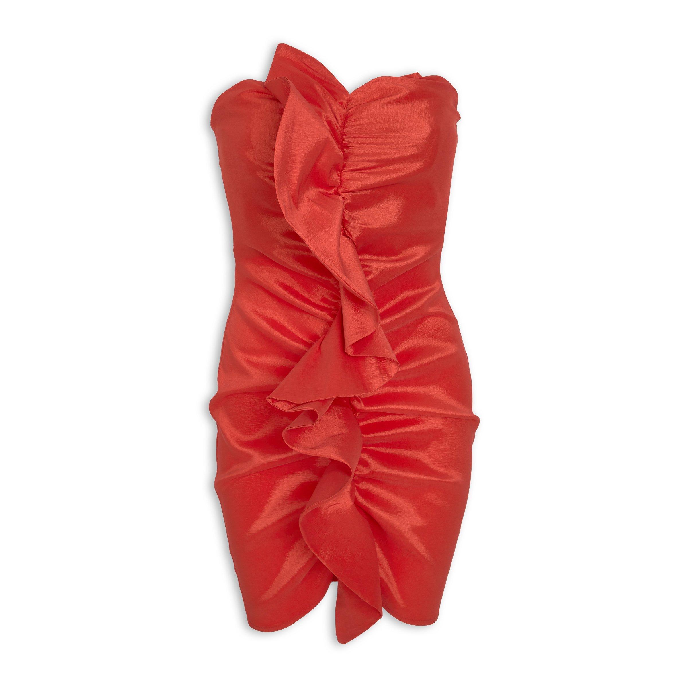 Red Flounce Boobtube Mini Dress (3197079) | Koukla