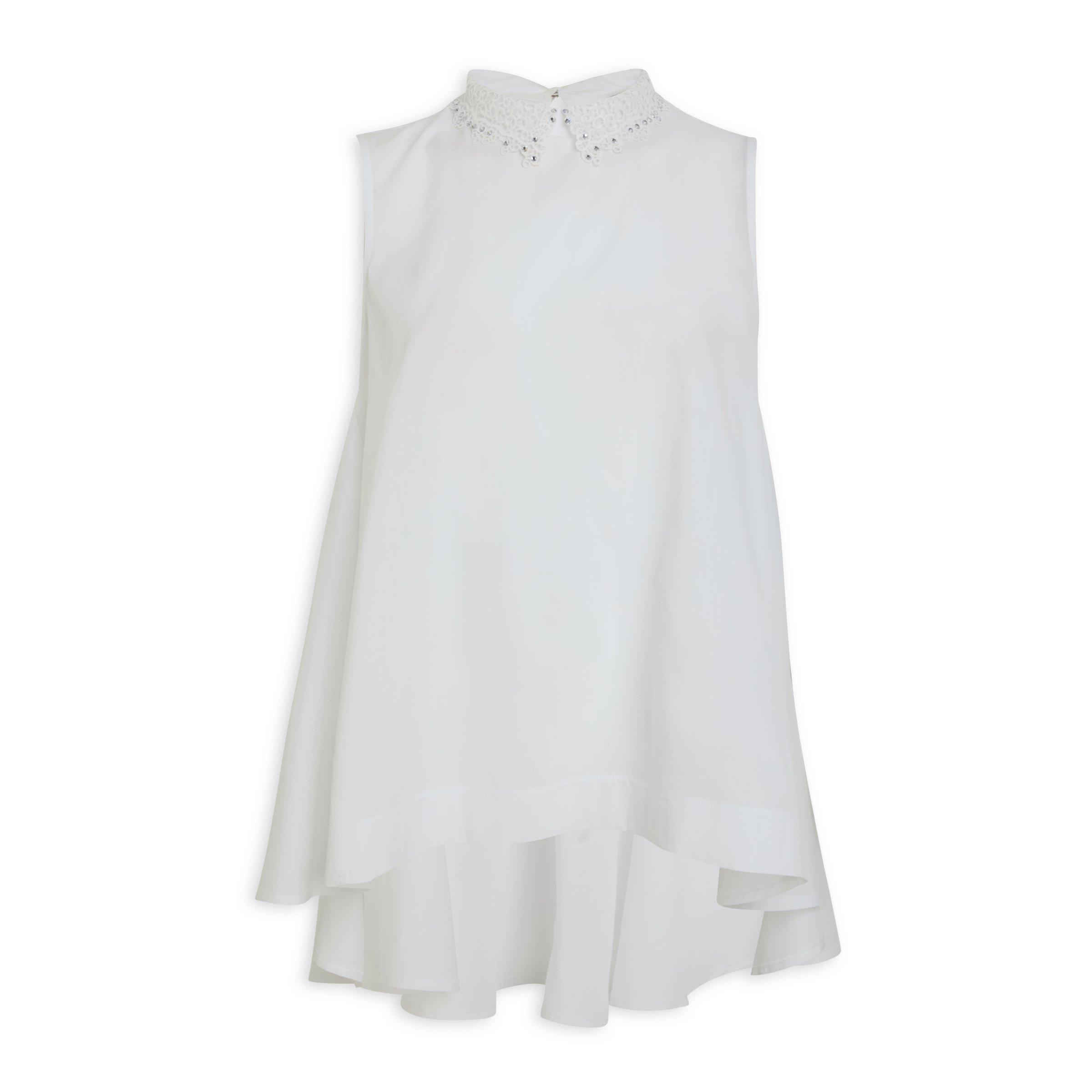 White Top with Fishtail Trim (3197314) | Truworths