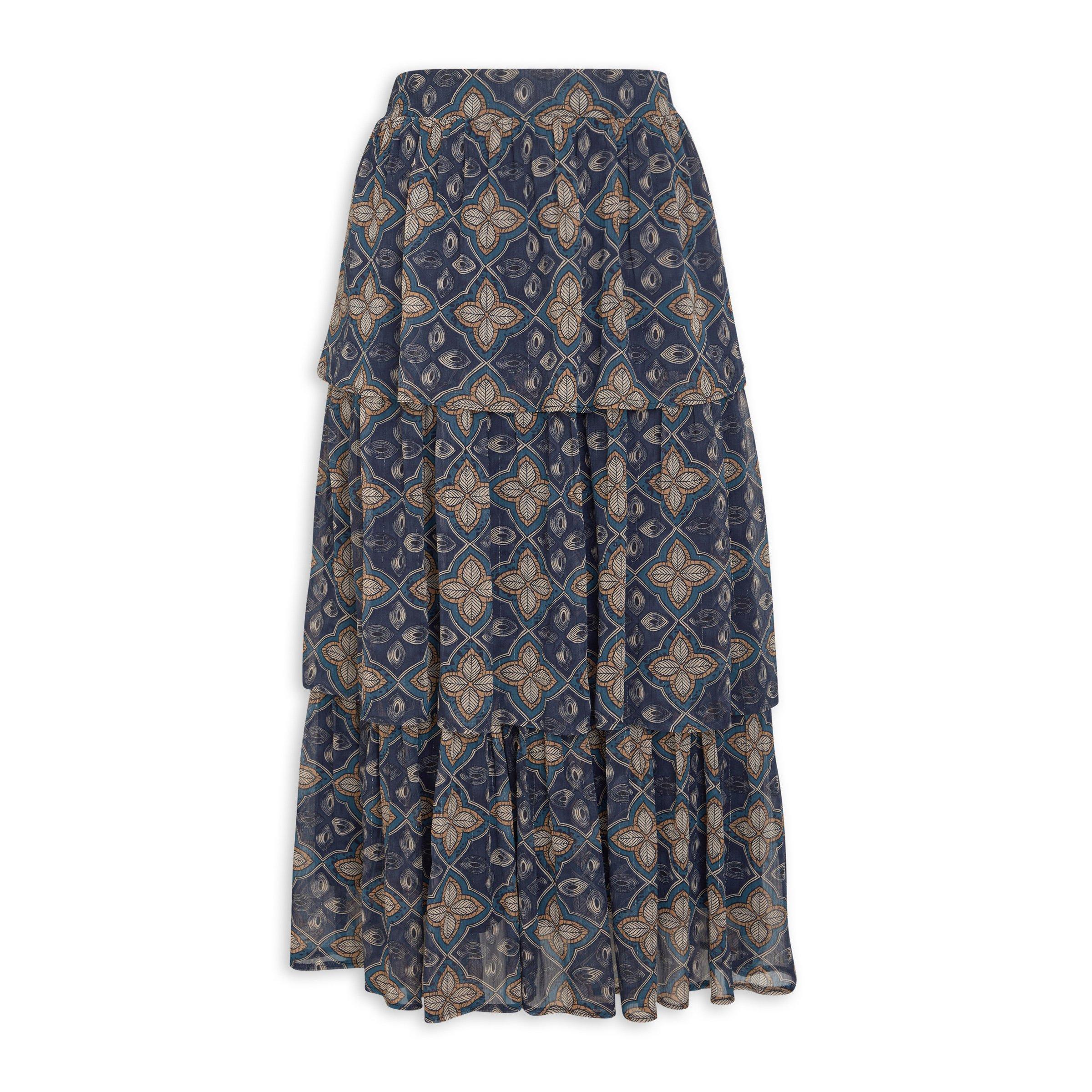 Blue Geometric Print Rara Skirt (3197578) | Ginger Mary