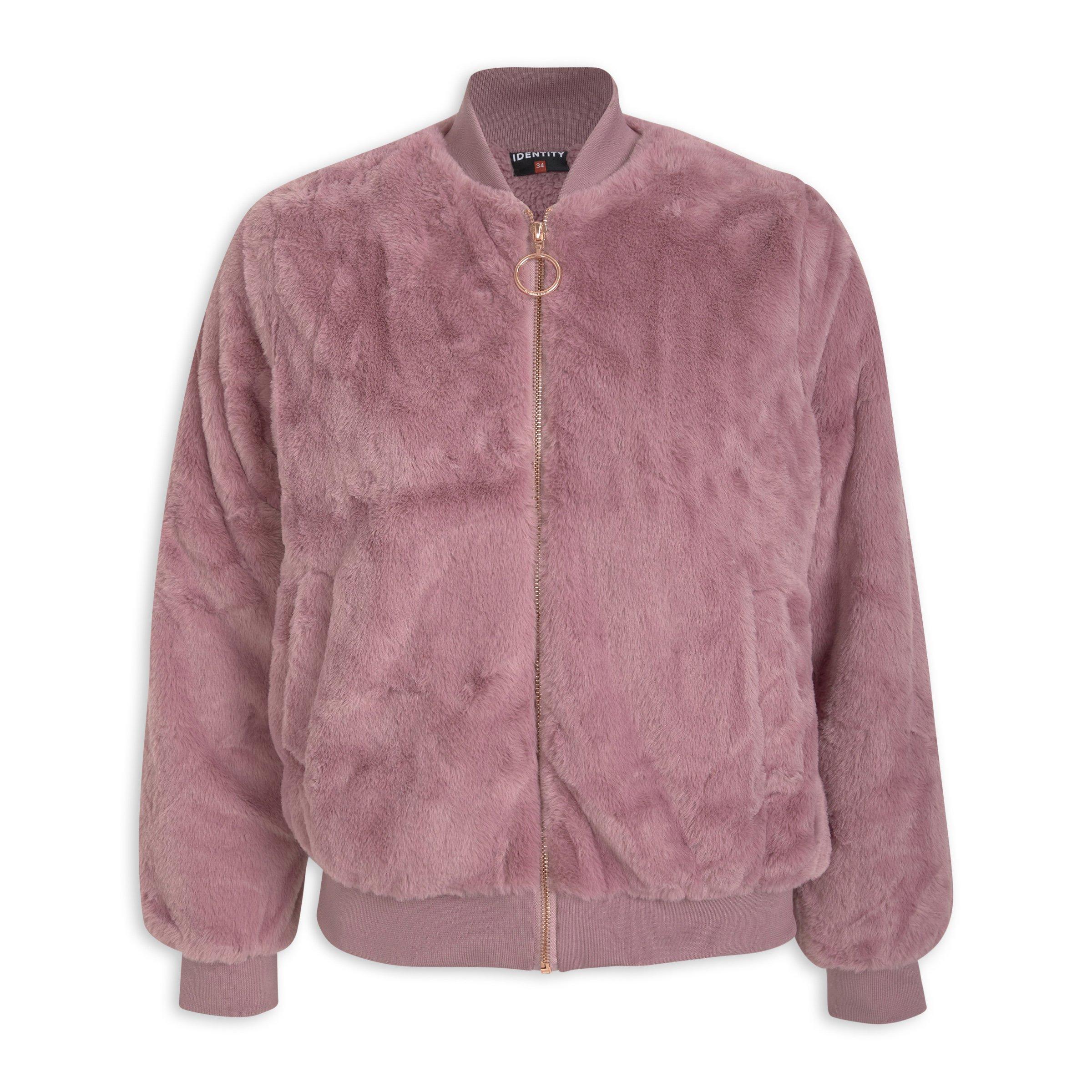Pink Fluffy Bomber Jacket (3197843) | Identity