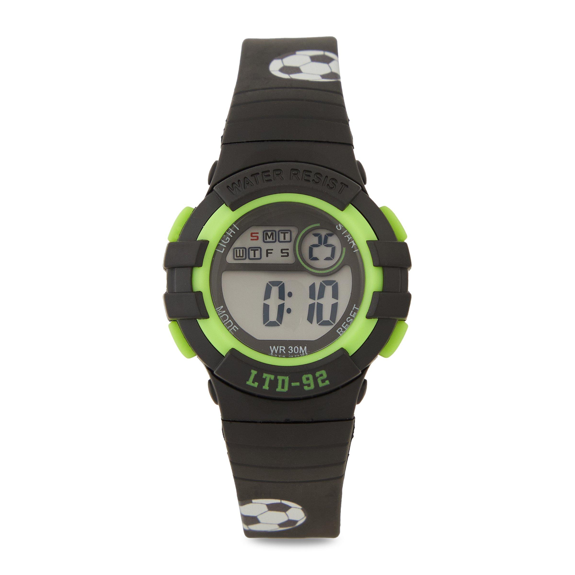 Black Soccer Digital Kids Watch (3198239) | LTD Kids