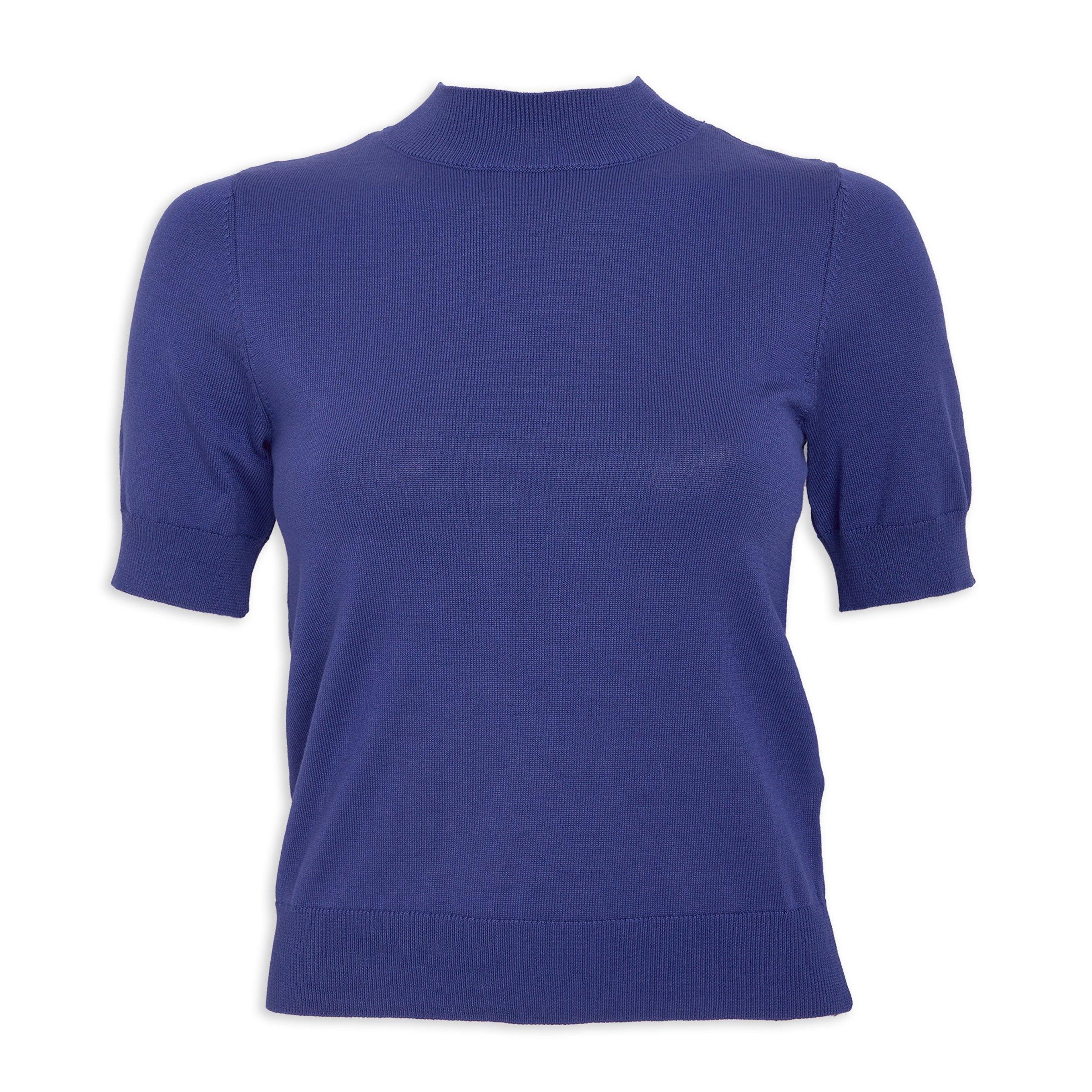 Blue Fitted Knit Top (3198385) | Truworths
