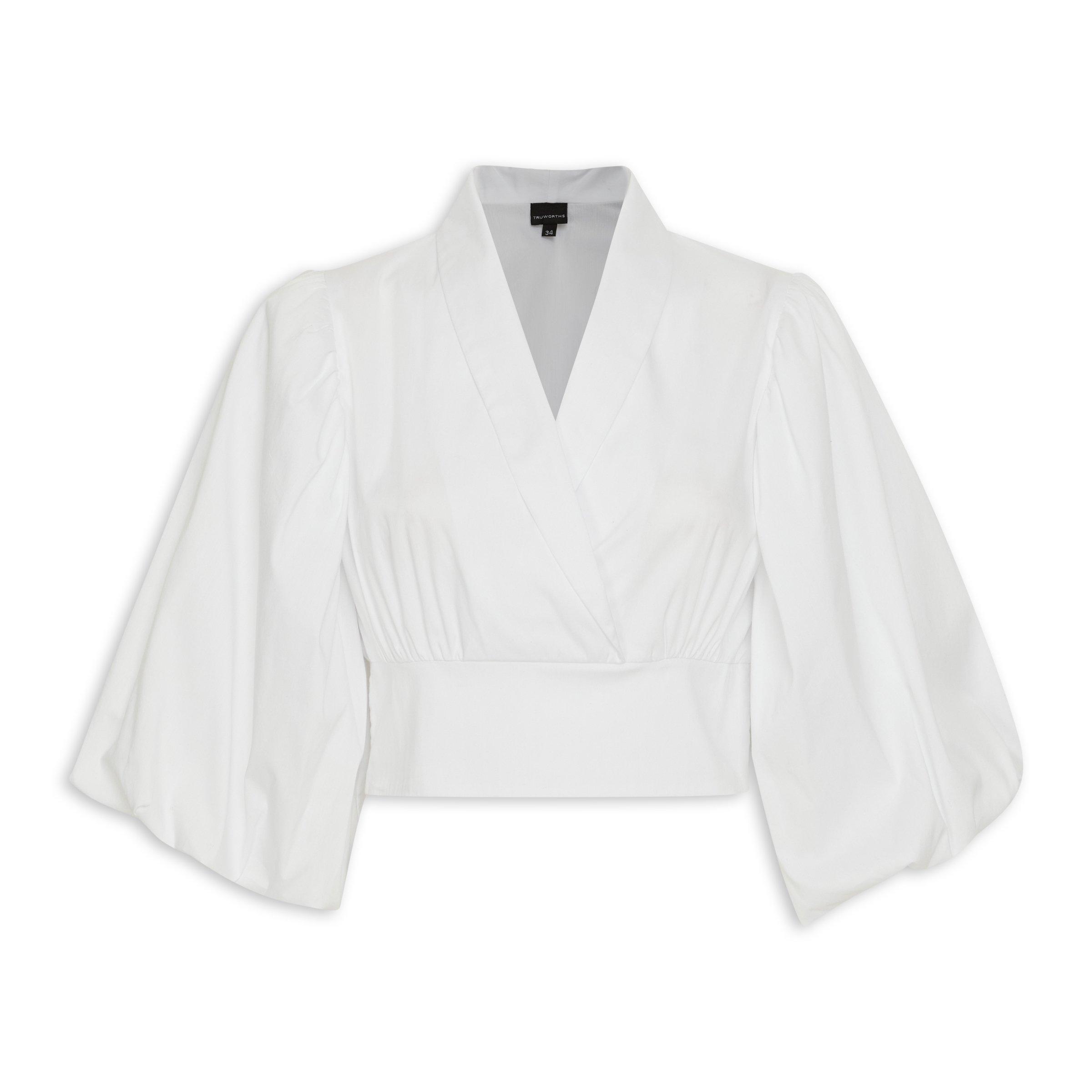 White Cropped Banded Top (3198454) | Truworths