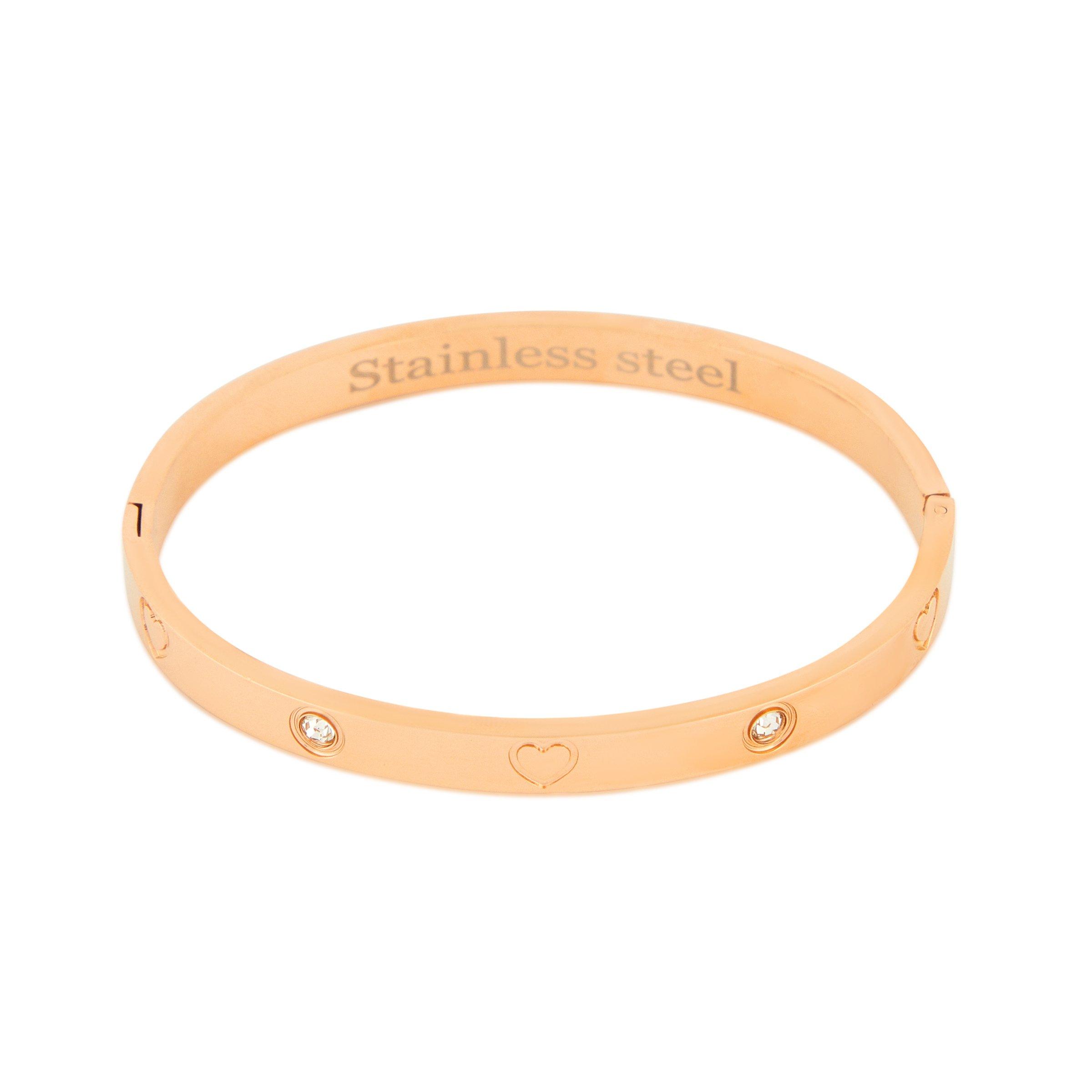 Rose Gold SS Crystal Bangle (3198516) | Stainless Steel
