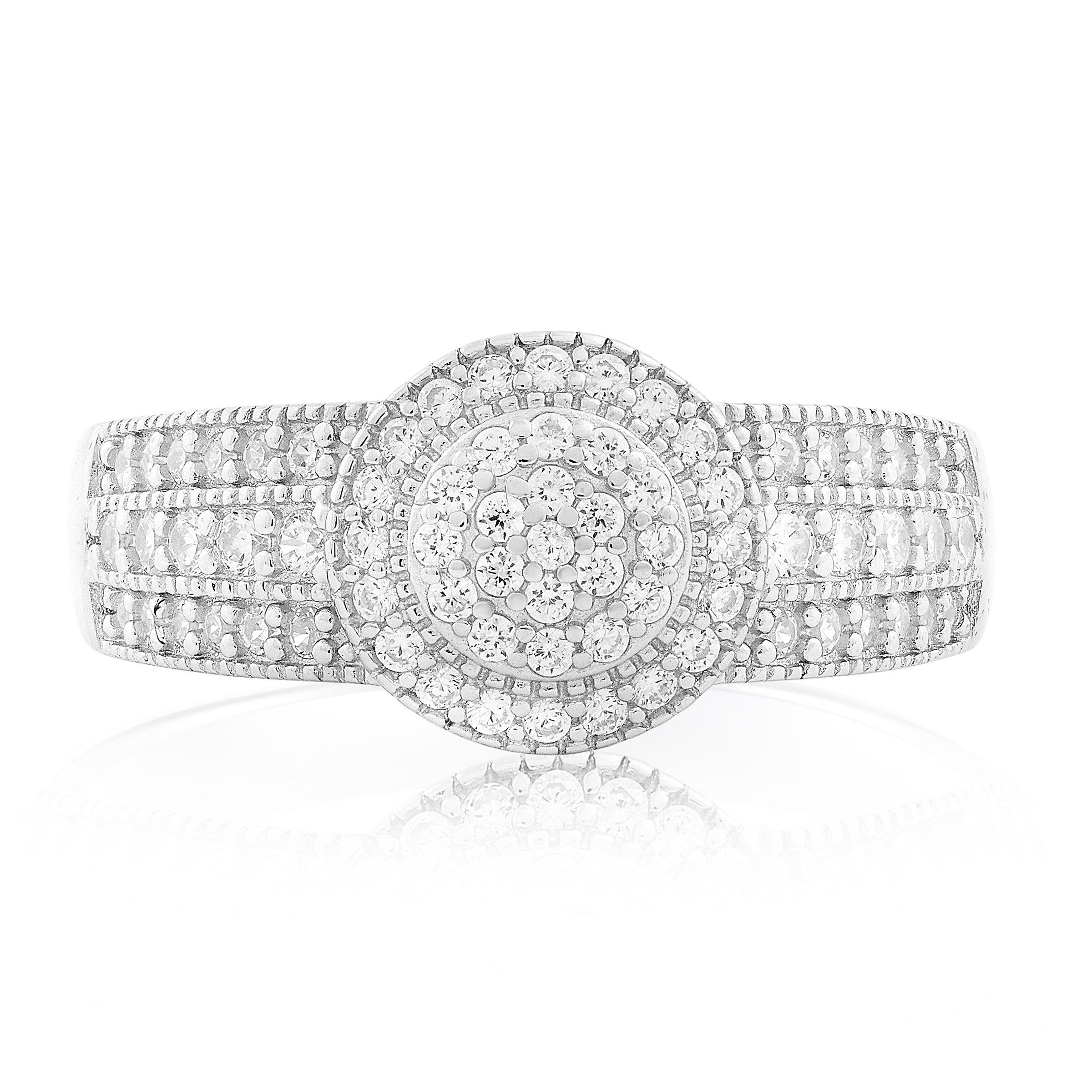 Sterling Silver Round Multistone Ring (3198761) | Sterling Silver