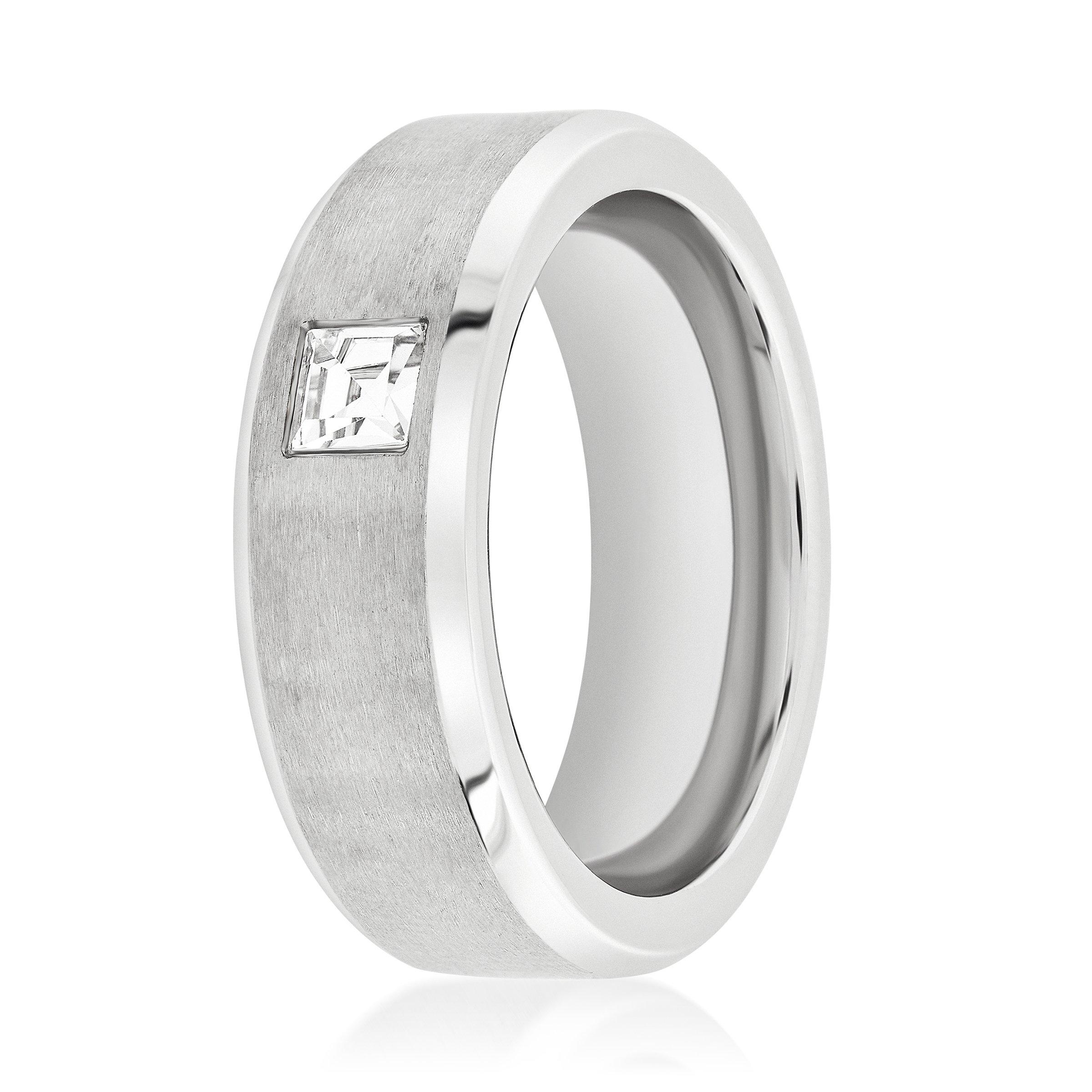 CZ Matt And Shiny Band (3198763) | Stainless Steel